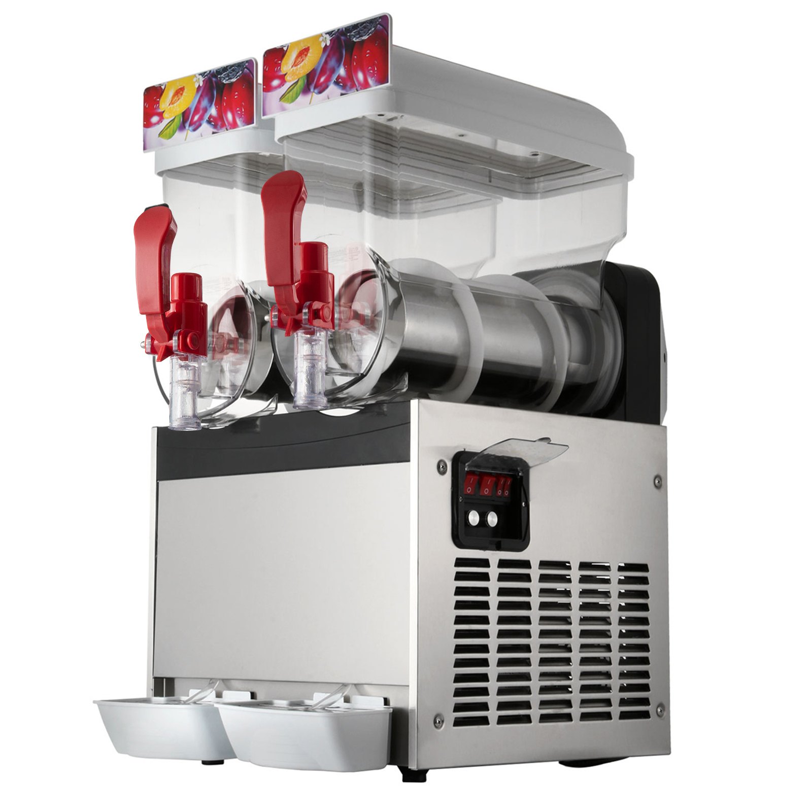 VEVOR Kommerziell Slusheis Maschine 15 L x 2, Slush Eismaschine 400 W ...