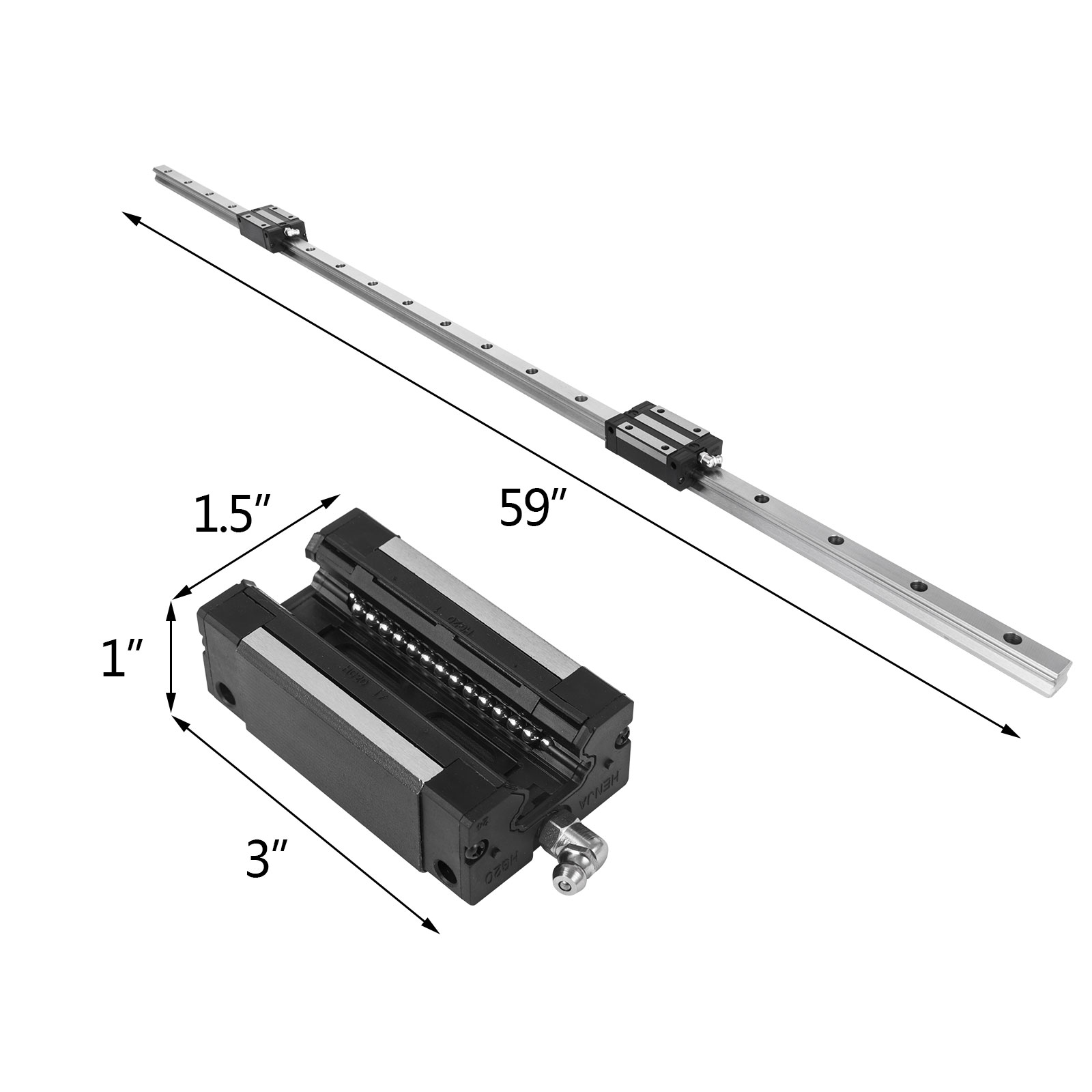 Hgh20-1200 Mm 2x Linearführung Linearschienen Mit Block Für 3d Drucker ...