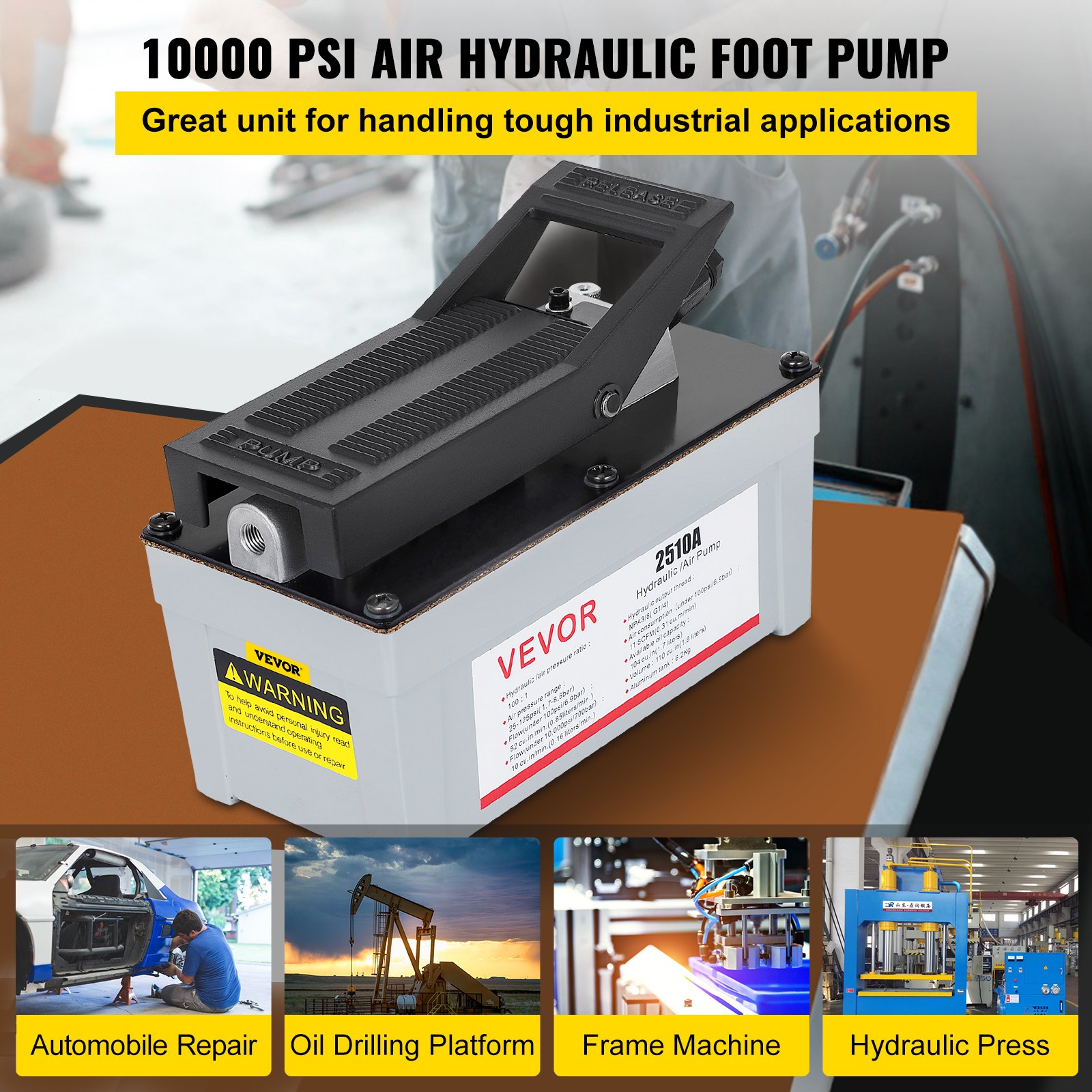 Lufthydraulische Pumpe Hydraulikpumpe Luft Fußpumpe 10.000psi Pedal ...