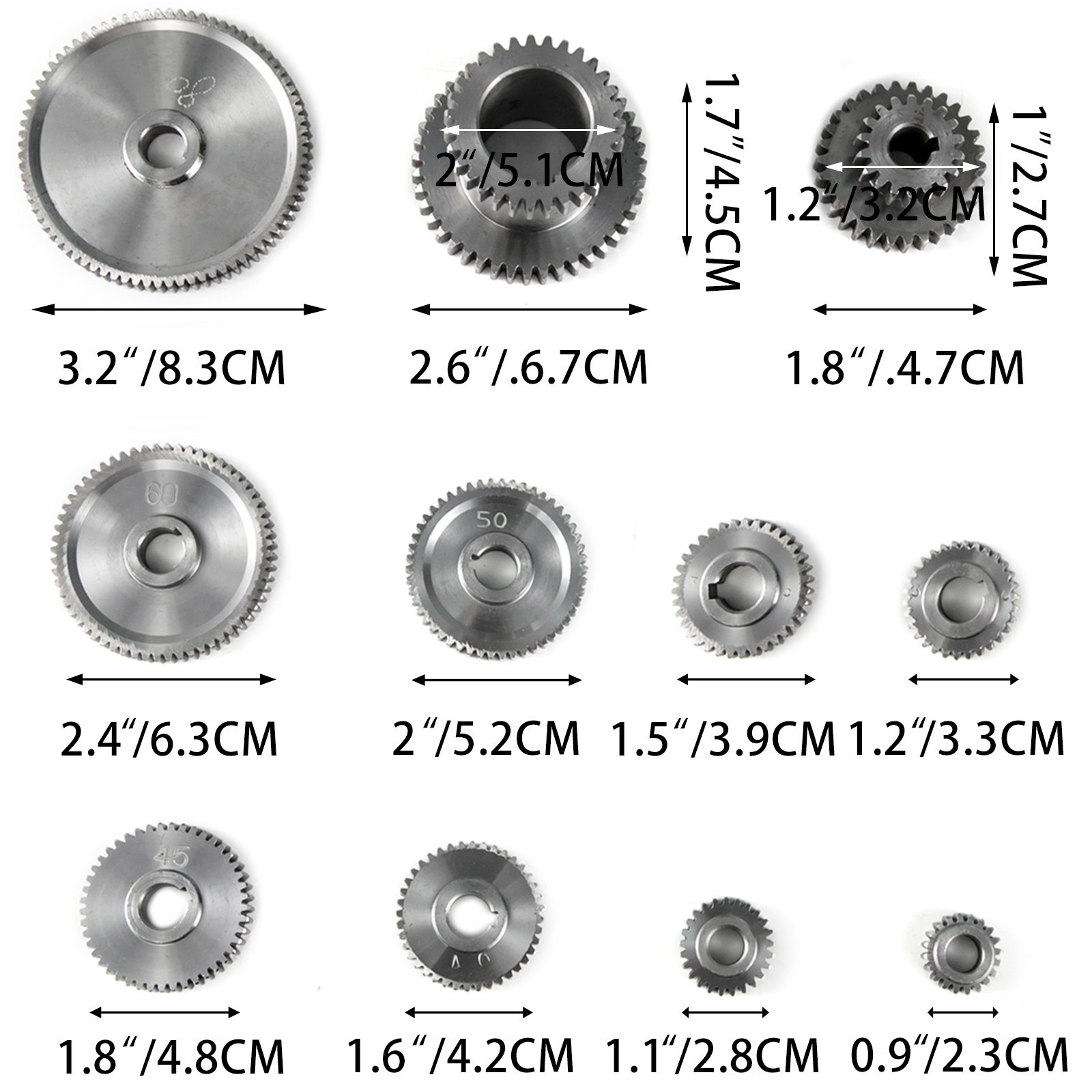 VEVOR Drehmaschine Mini-Drehbank Zahnräder 17 Stk Set ...
