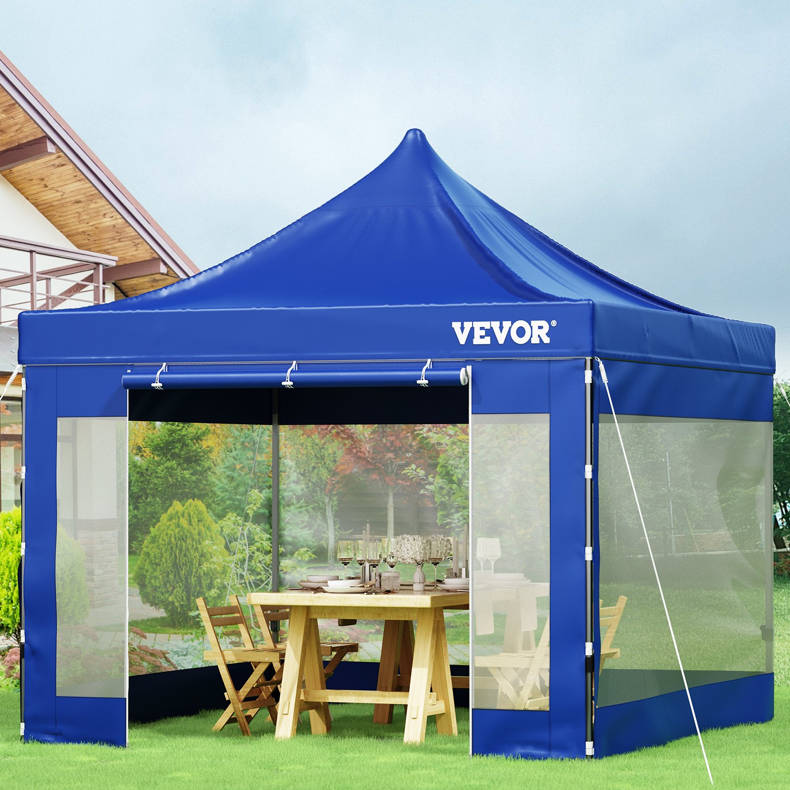 VEVOR Faltpavillon 3x3m Gartenzelt Pavillon PVC Partyzelt Zelt faltbar ...