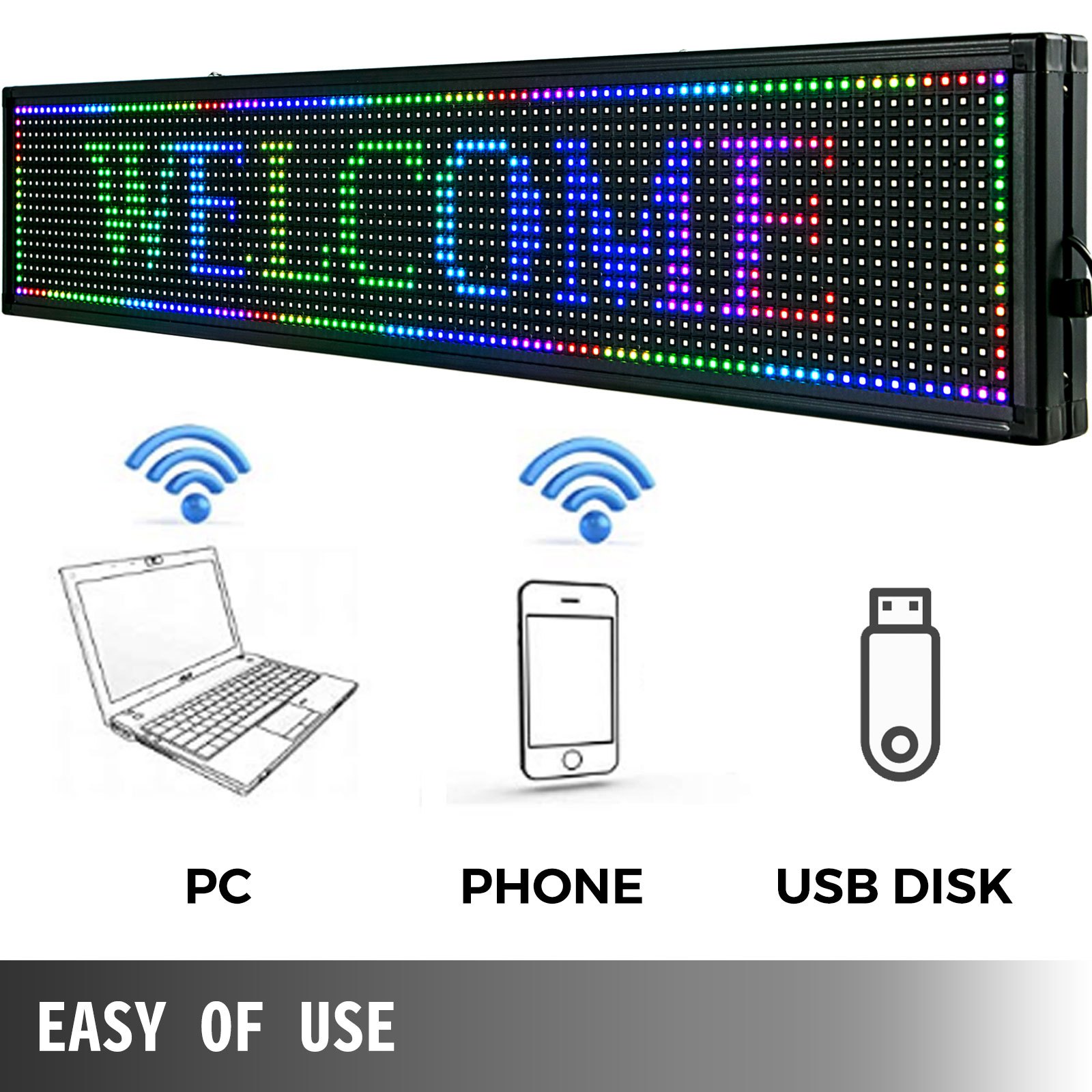 VEVOR LED Laufschrift 40x8 Inch LED Scroll Display Programmierbar RGB ...