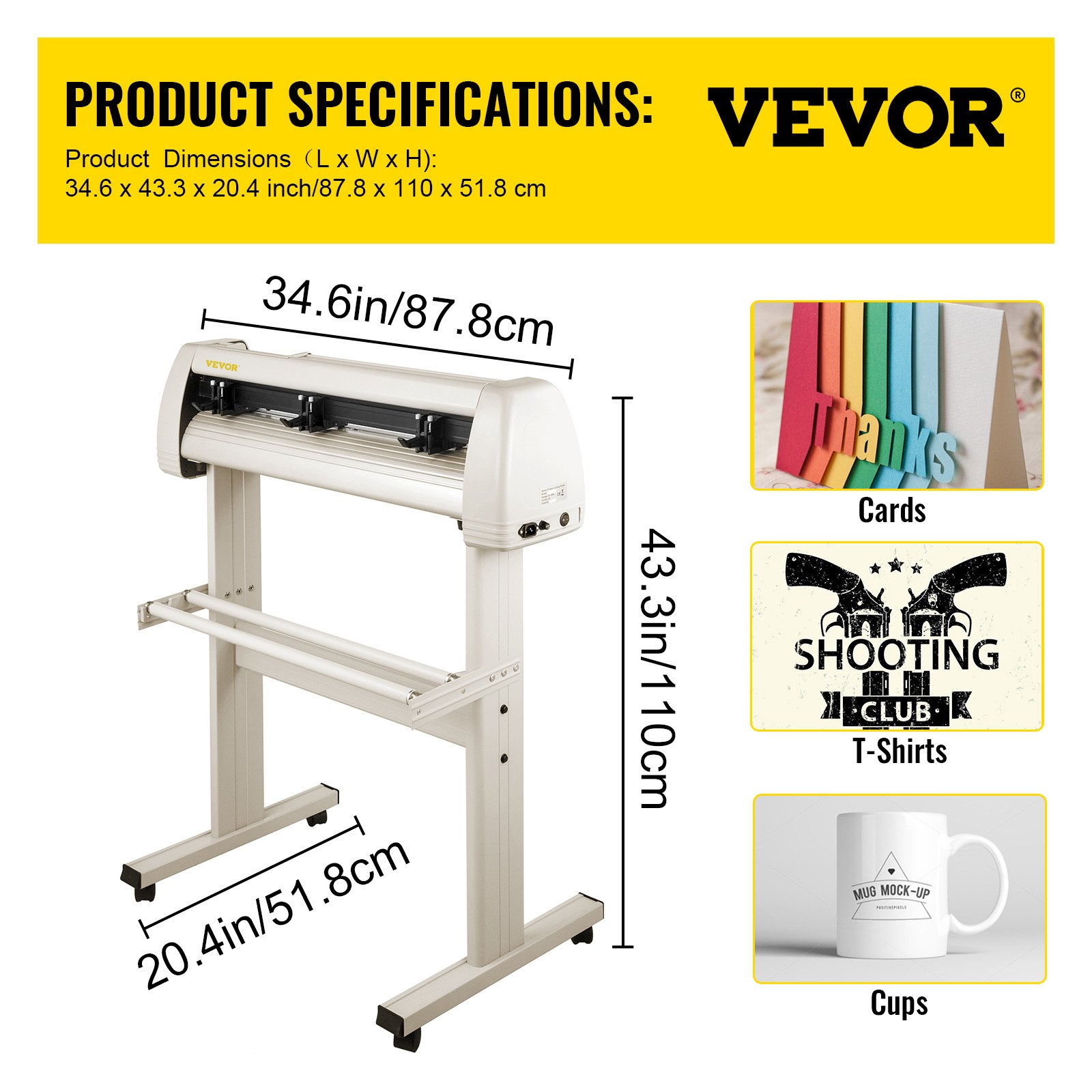 VEVOR Schneideplotter 720 mm Folienplotter Plotter Vinyl Schneideplotter mit Sign Master Plotter ...