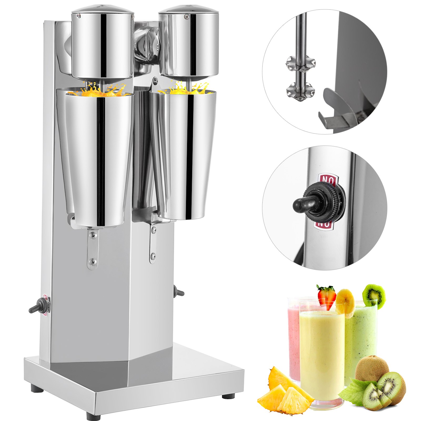 VEVOR Getränkemixer 150W, Milchshaker Elektrisch 800ml, Doppelköpfe ...