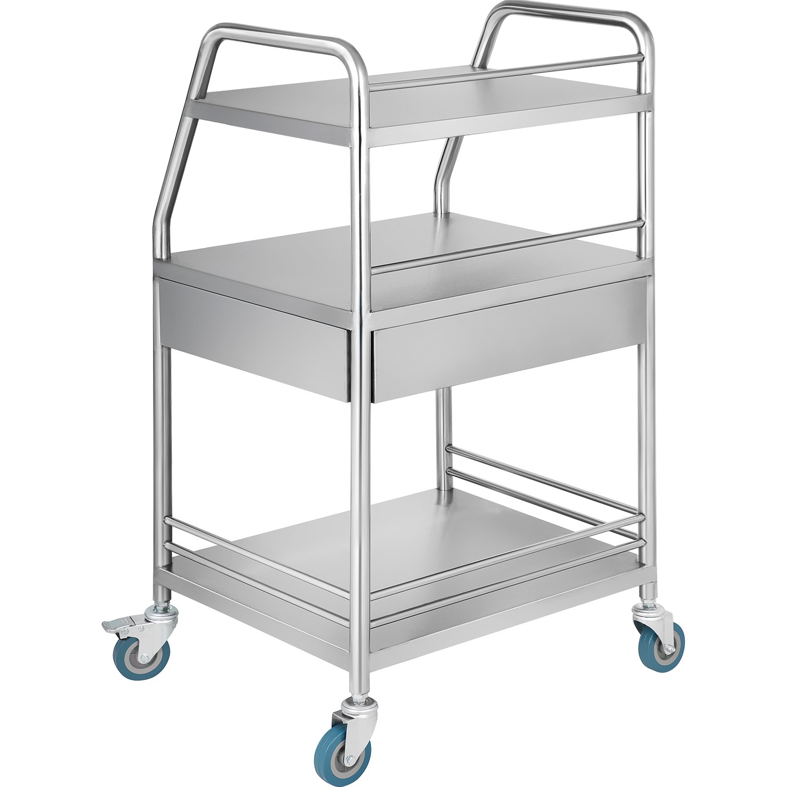 3 Etagen 1 Schublade Edelstahl Laborwagen Servierwagen Transportwagen ...
