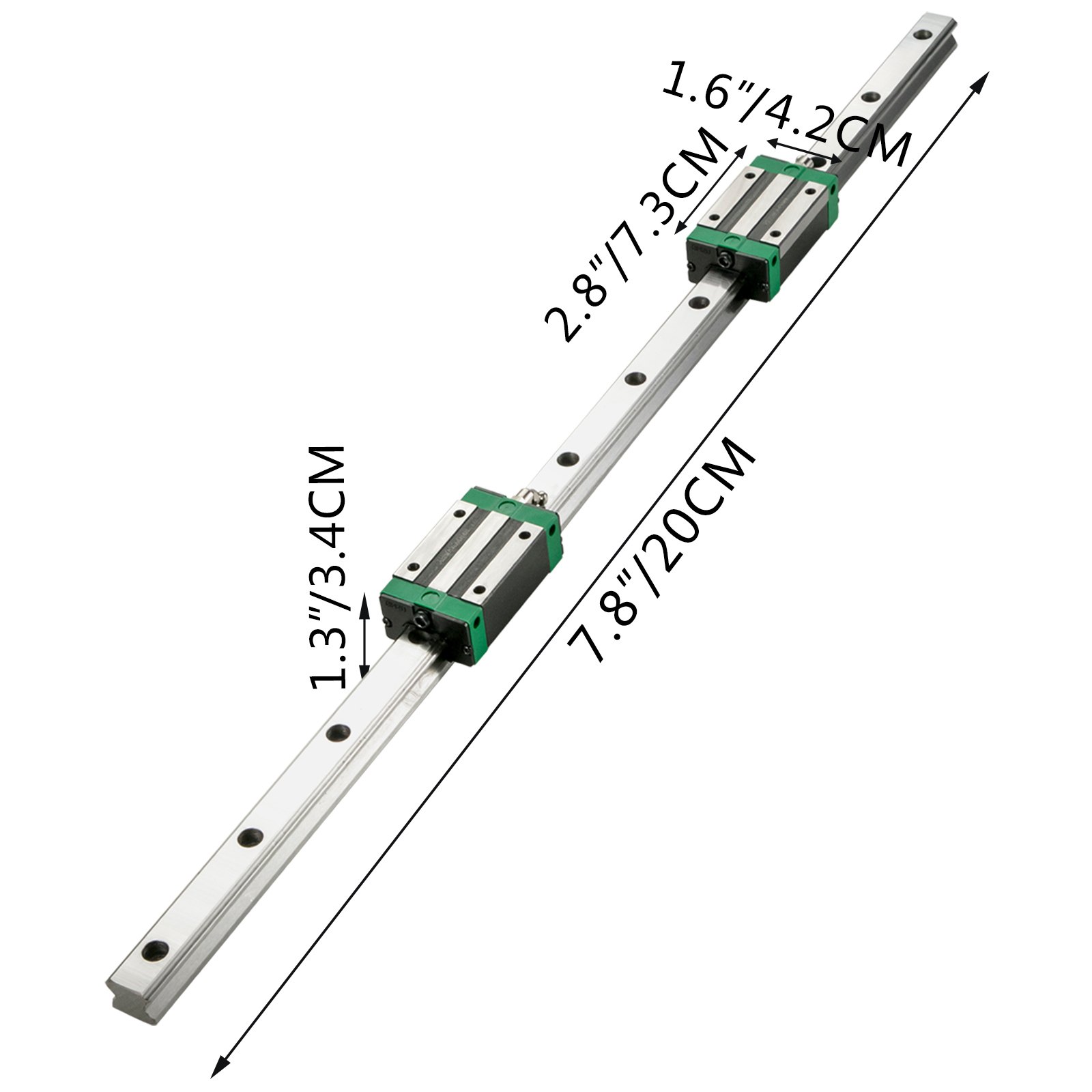 Linearschienen HGR20-200mm CNC Set 2x 4 Blöcke Kugelumlaufspindel ...