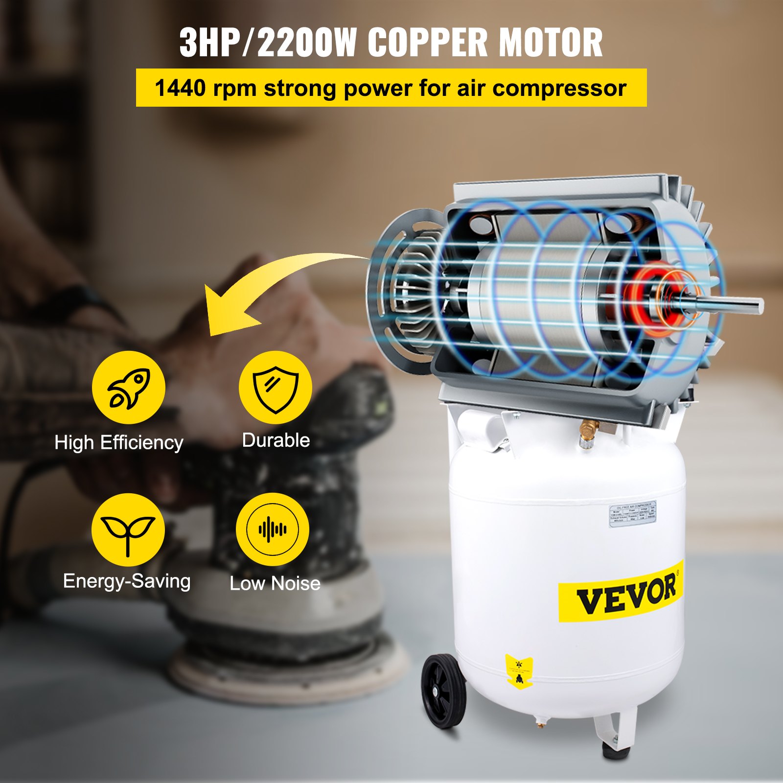 VEVOR Vevor Compresor De Aire 220v 2200w Compresor Silencioso Con ...