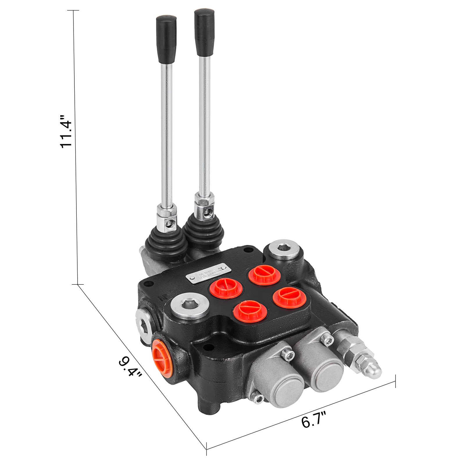 VEVOR Válvula Control Hidráulico 2 Carretes Doble Acción 21 Gpm 3600 ...