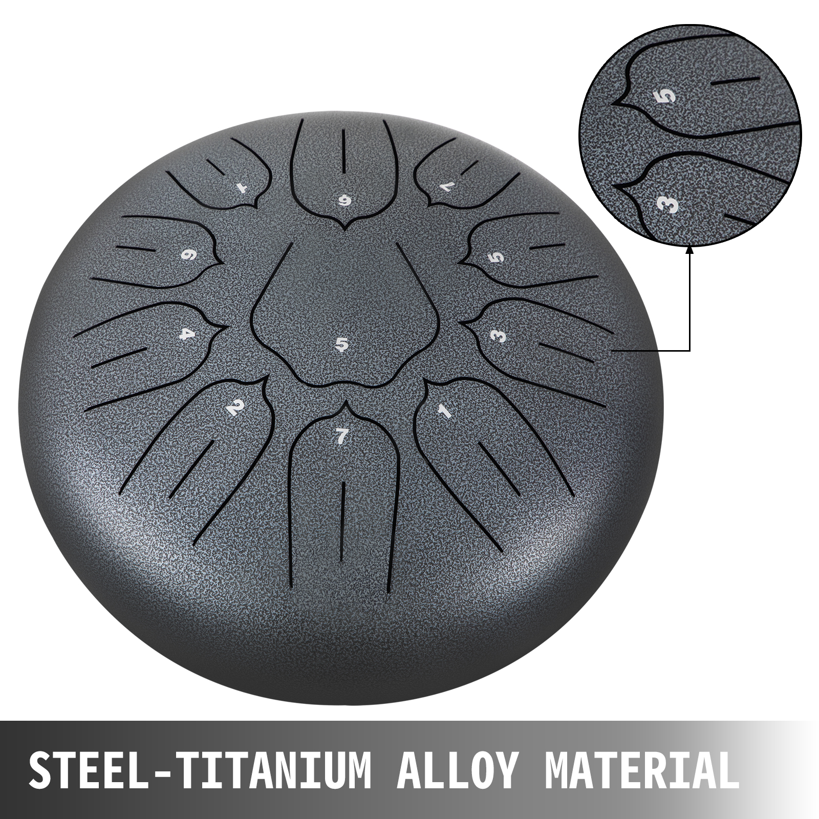 10" Handpan Tambour à Languette 11 Notes 10 Pouces D Majeur Acier ...