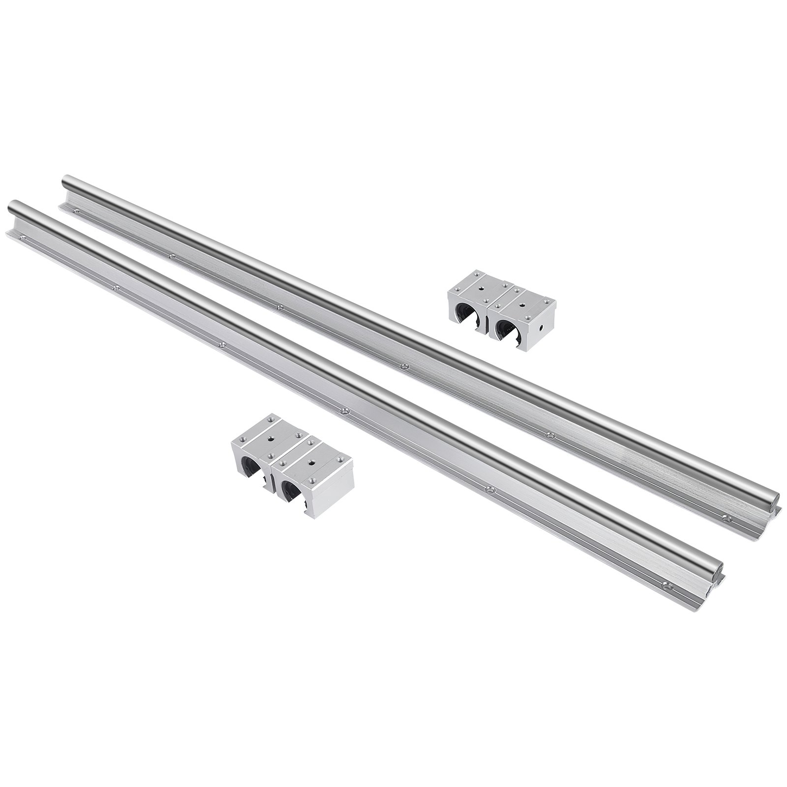 VEVOR Miniature Rail Linéaire Guide SBR16-600 mm, 4 Blocs de Roulement ...