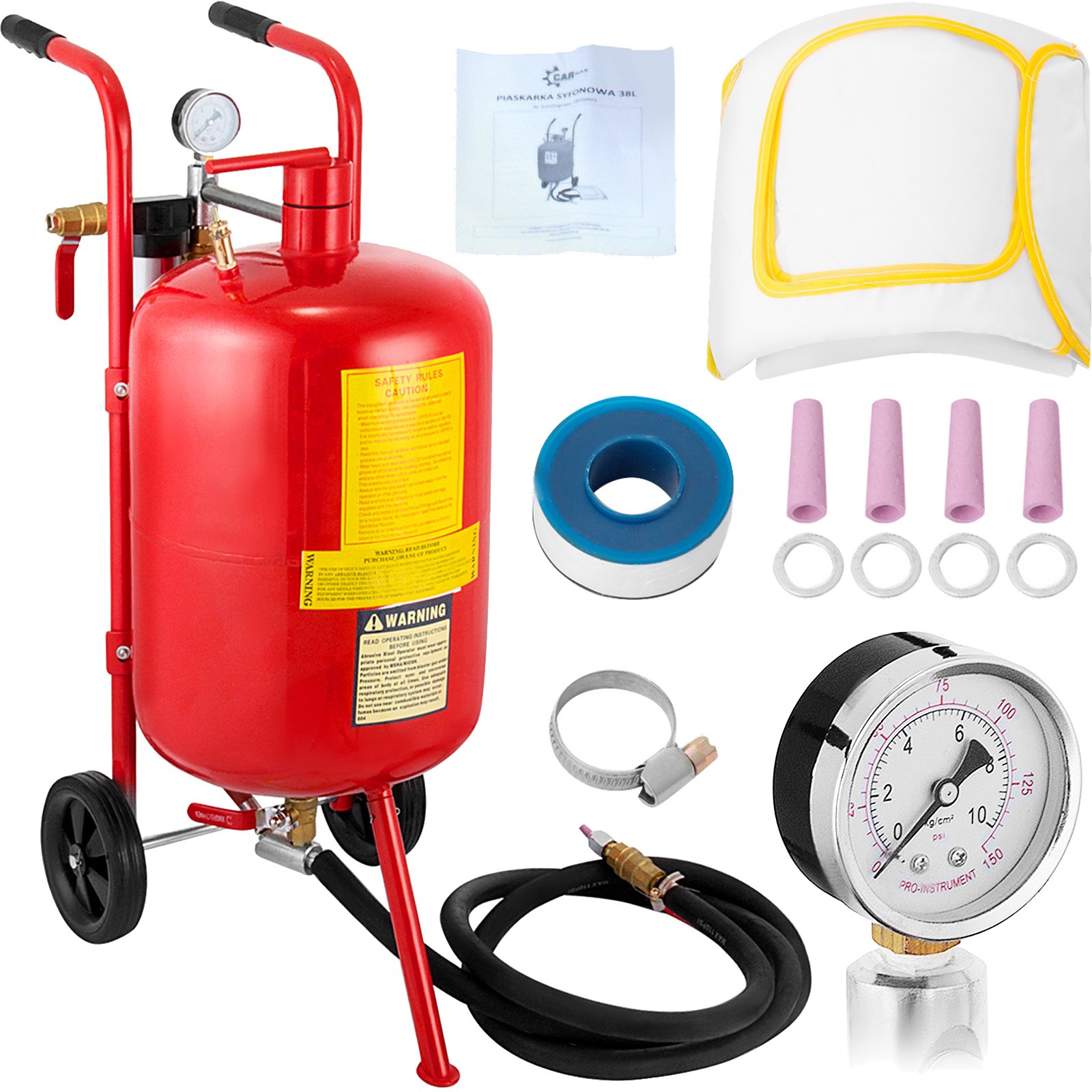 VEVOR Sableuse Pneumatiques en Acier, Machine de Sablage Rouge avec ...