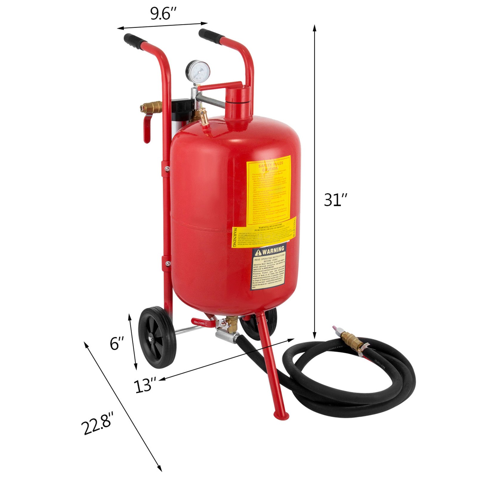 VEVOR Sableuse Pneumatiques en Acier, Machine de Sablage Rouge avec ...