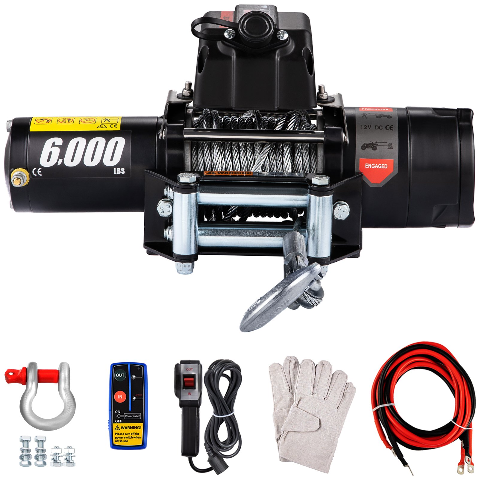 VEVOR Treuil Électrique 12 V Treuil Électrique Télécommande sans Fil ...