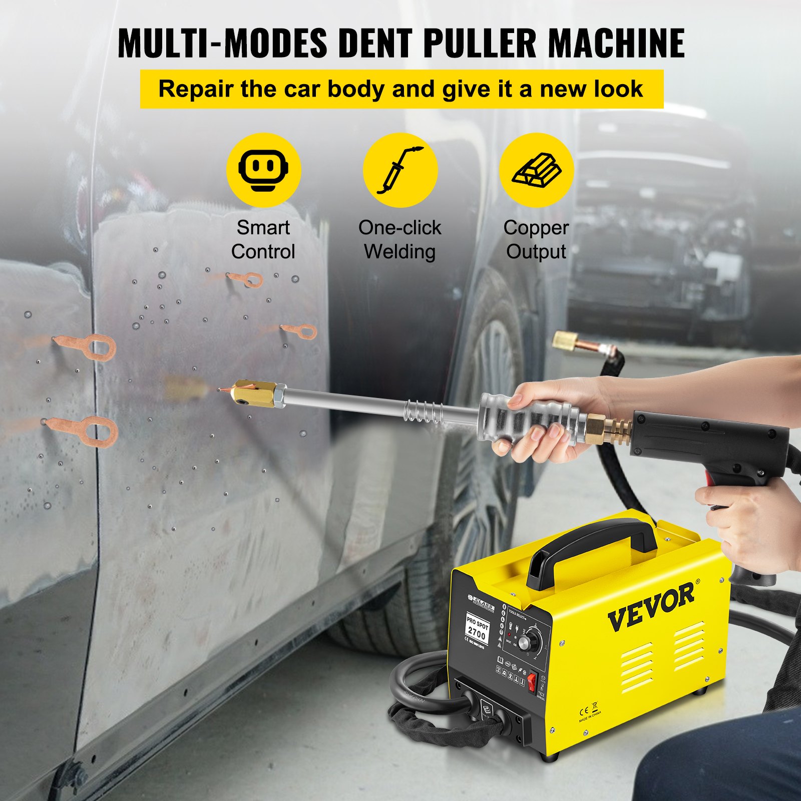 VEVOR Débosseleur Carrosserie 3500 A, Extracteur de Bosse de Voiture ...