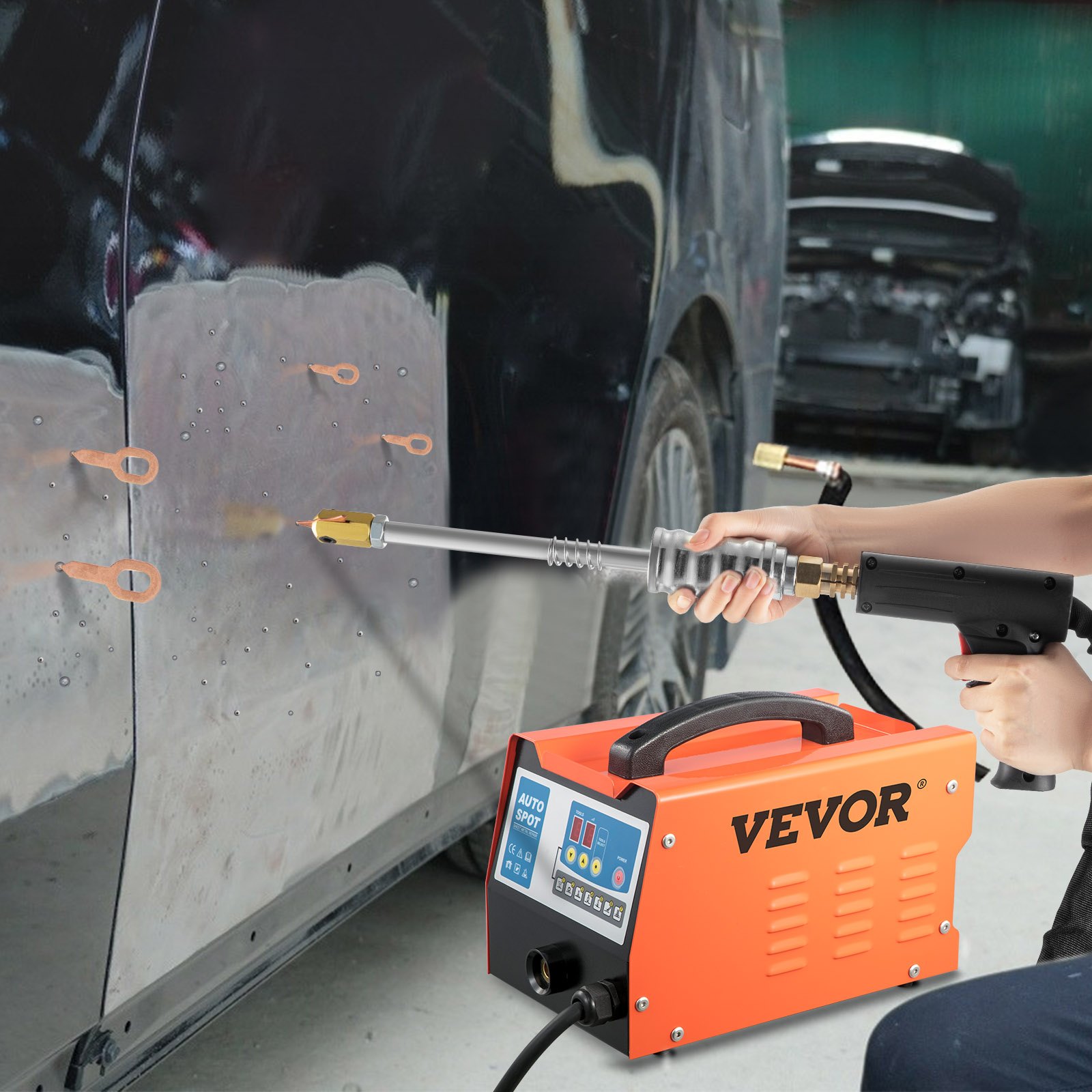 VEVOR Débosseleur Carrosserie 3800 A, Extracteur de Bosse de Voiture 7 ...