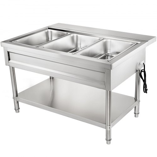 VEVOR Buffet Chauffant Électrique à 3 Bacs Chauffe-Plat Professionnel ...