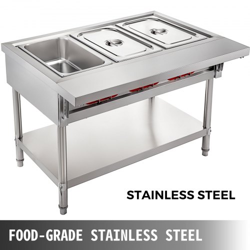 VEVOR Buffet Chauffant Électrique à 3 Bacs Chauffe-Plat Professionnel ...