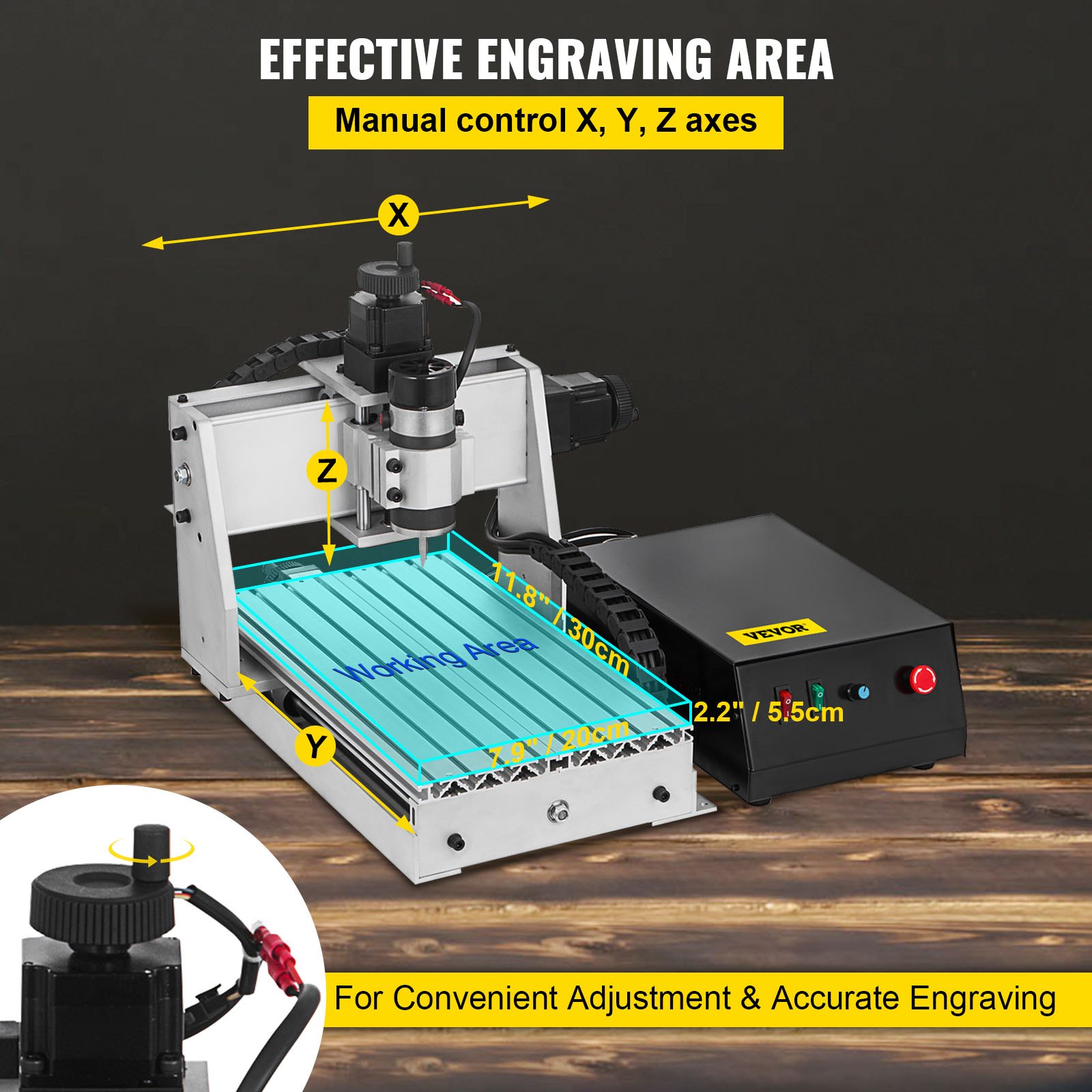 VEVOR Machine à Graver CNC 3020 à 3 Axes 200x300x55mm Kit Machine de ...