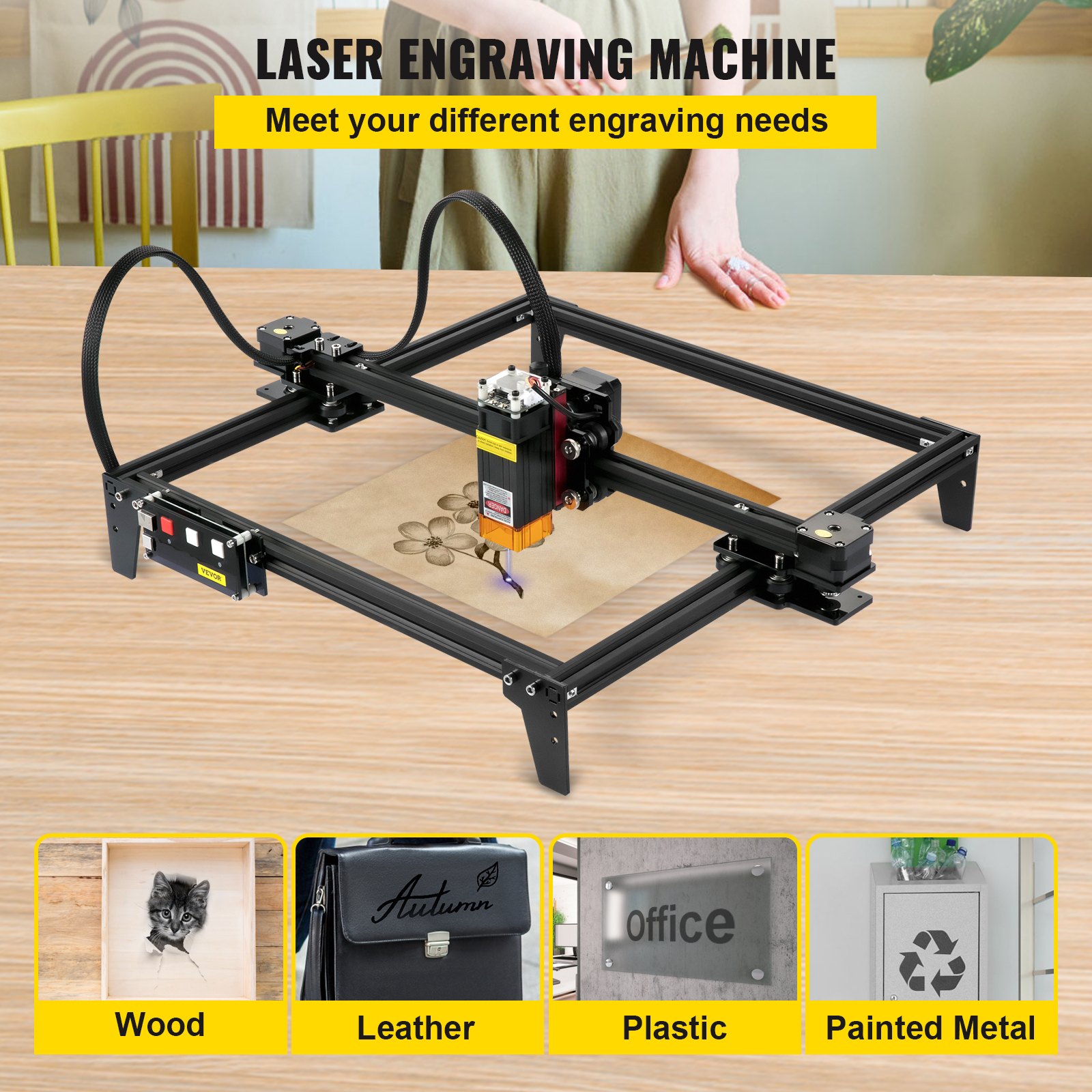 VEVOR Machine à Graver Laser Mini Graveur Laser CNC 5,5 W Zone de ...