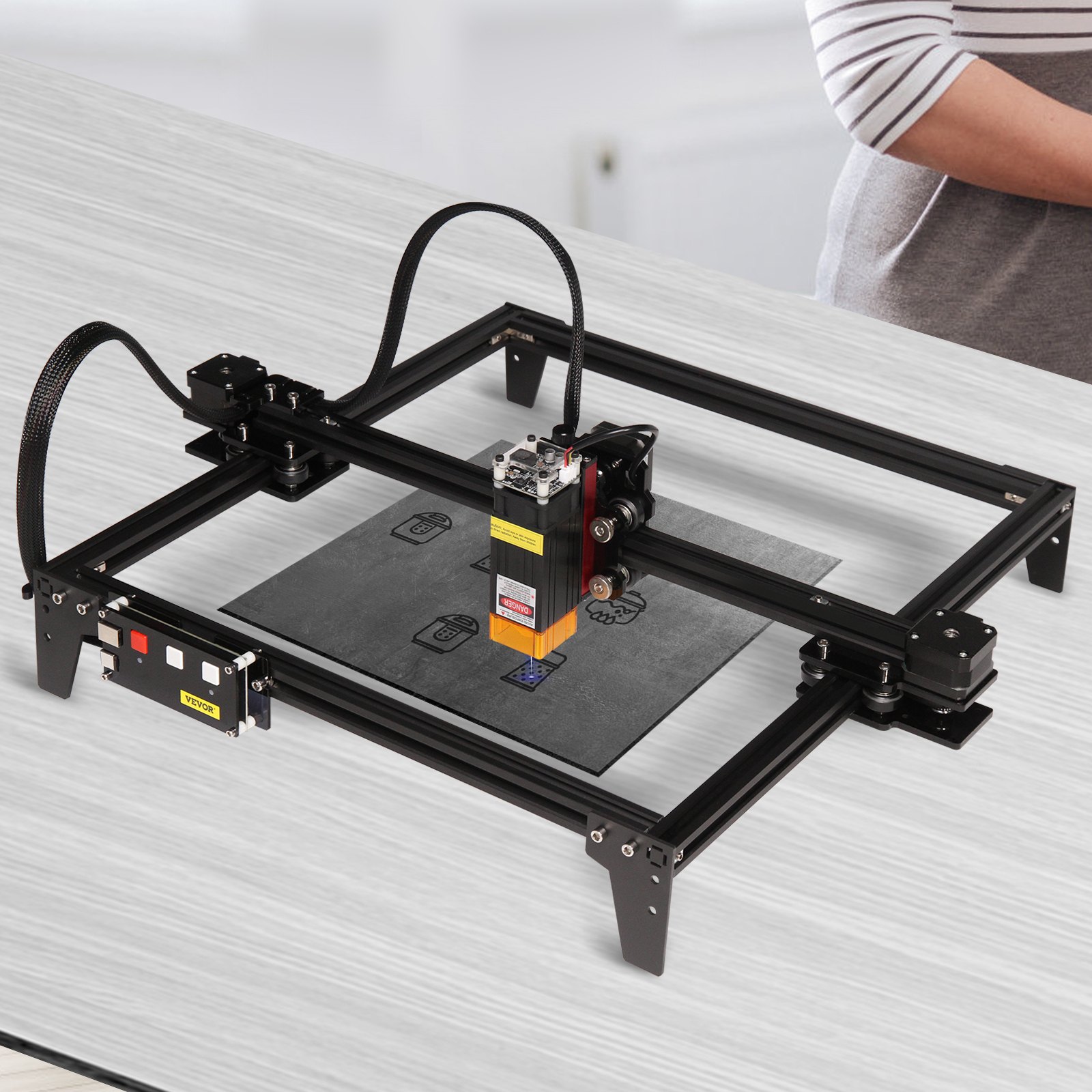 VEVOR Machine à Graver Laser Mini Graveur Laser CNC 5,5 W Zone de ...