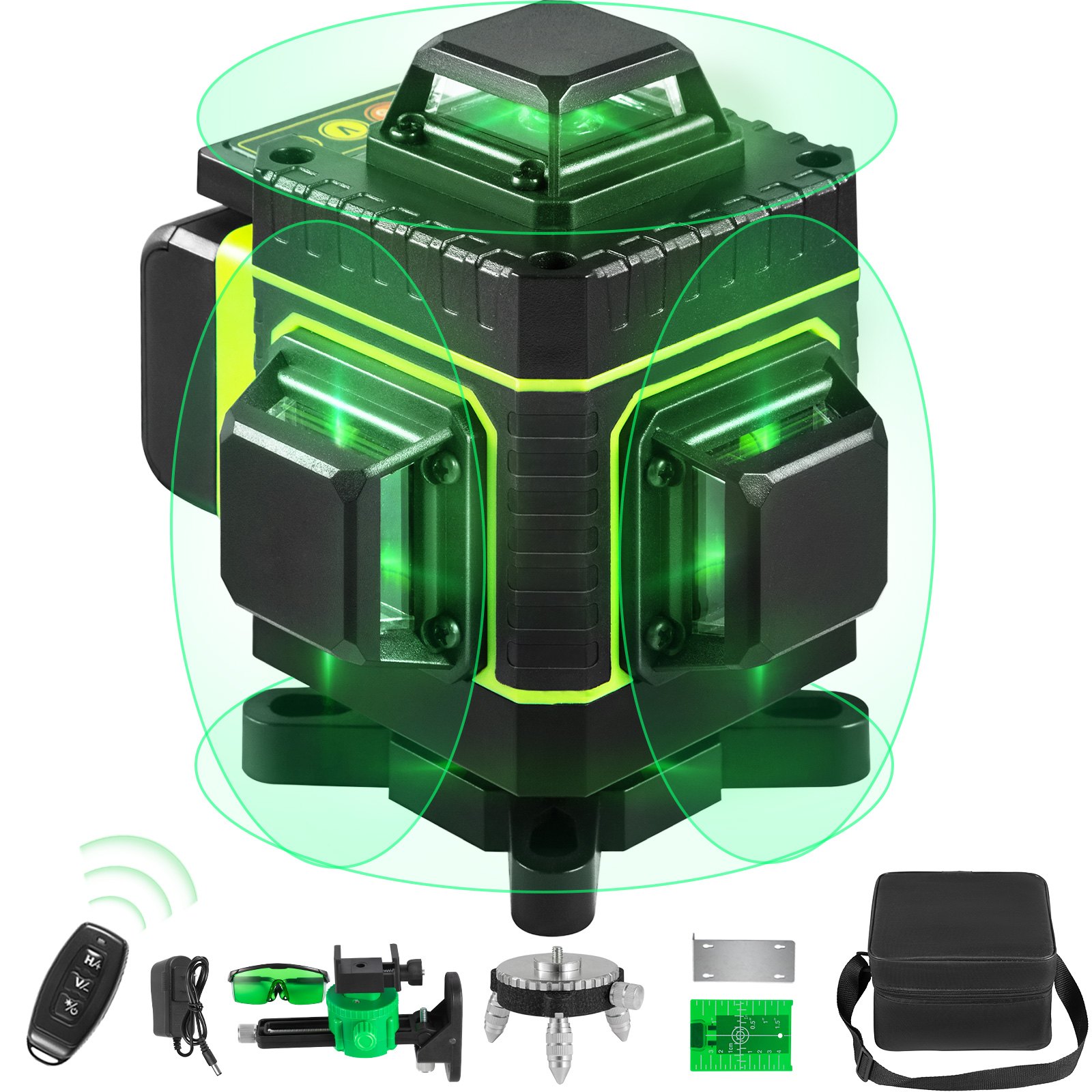 VEVOR Niveau Laser Vert Autonivelant 16 Lignes Croisées 4 x 360° Laser ...