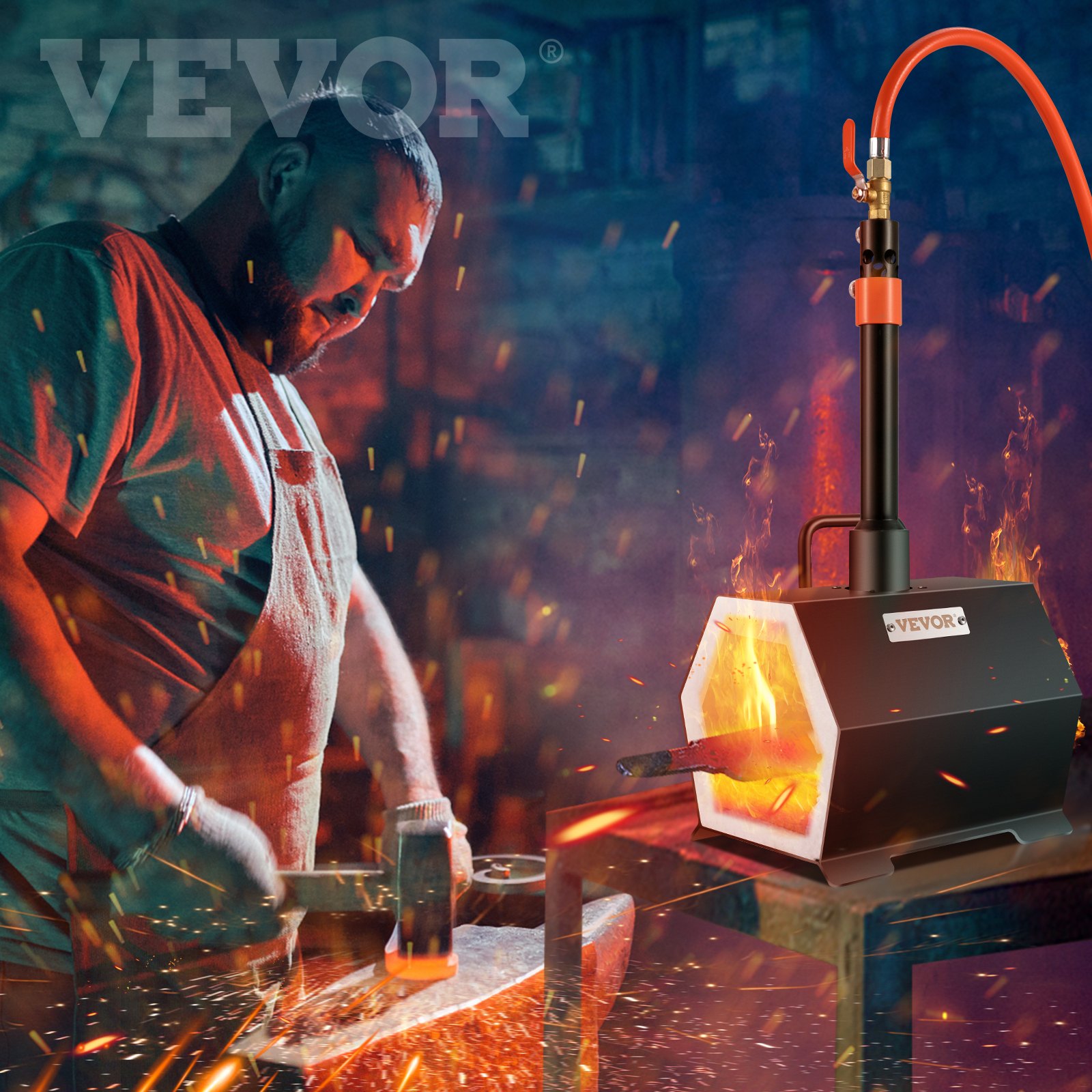 VEVOR Forge au propane portable, brûleur unique et fabrication de ...