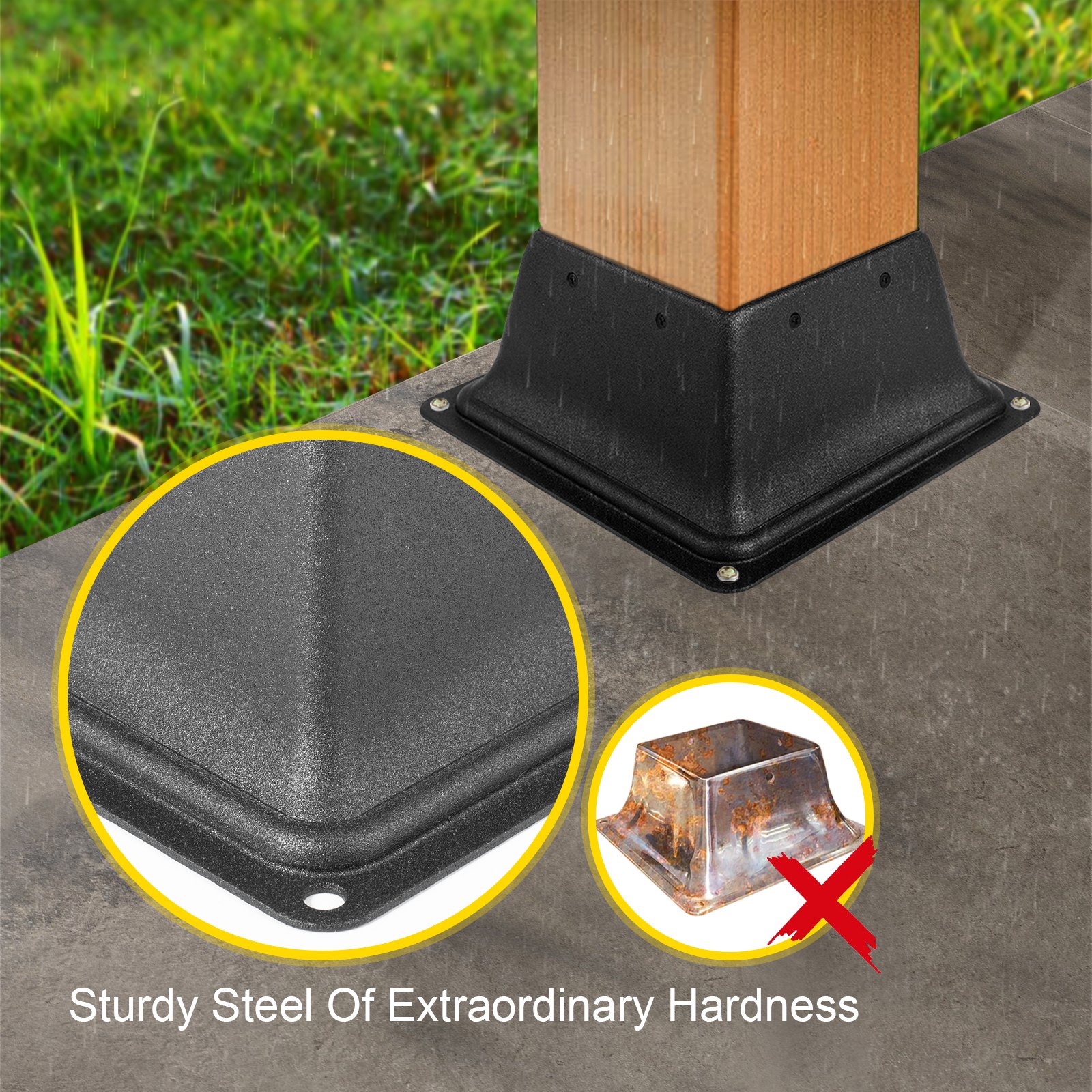 VEVOR 5PCS Supports Poteaux Bois 8,6x8,6 cm Bases à Visser Convient aux ...