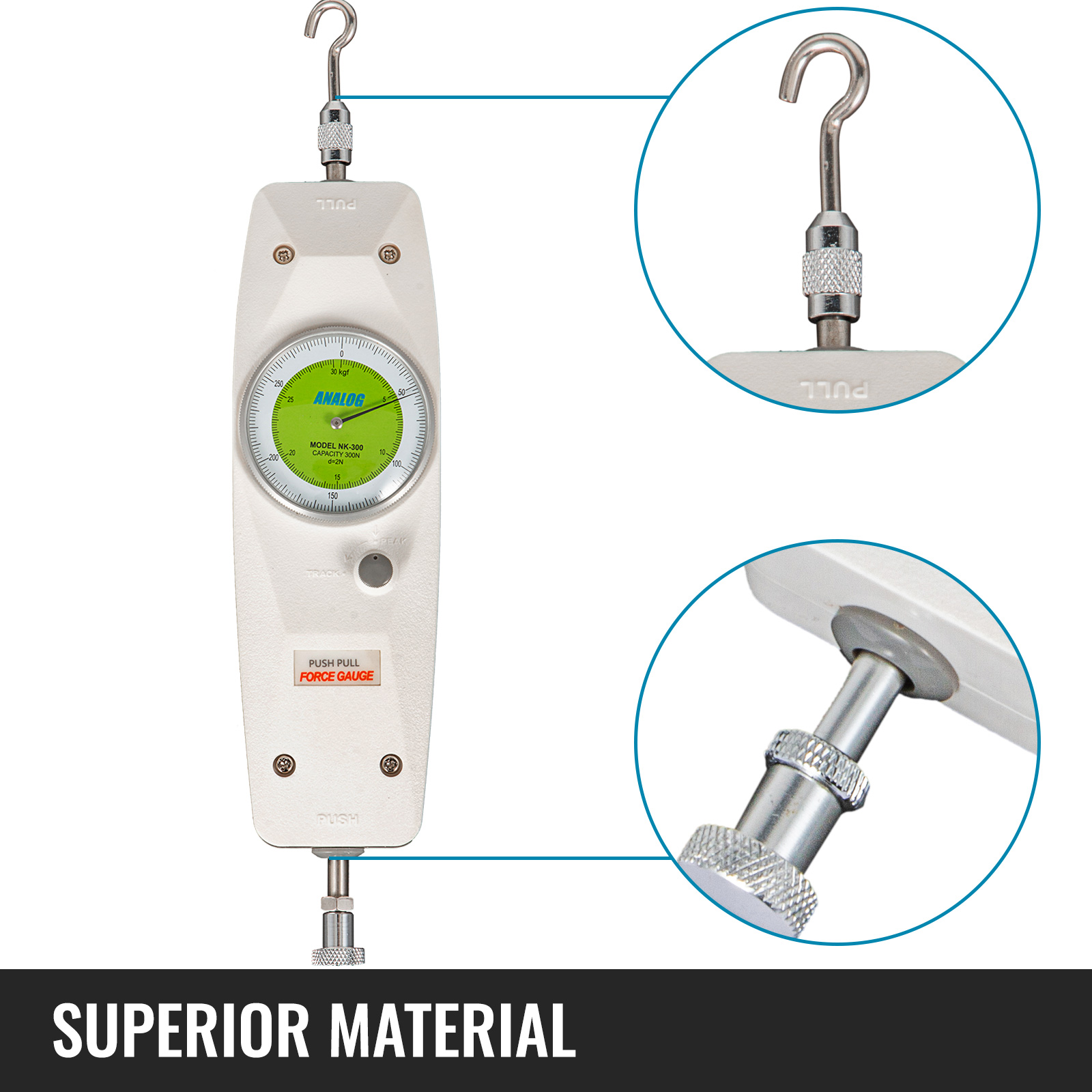 Vevor Jauge De Force Testeur De Force De Traction 50 N/5 Kg Dynamomètre ...