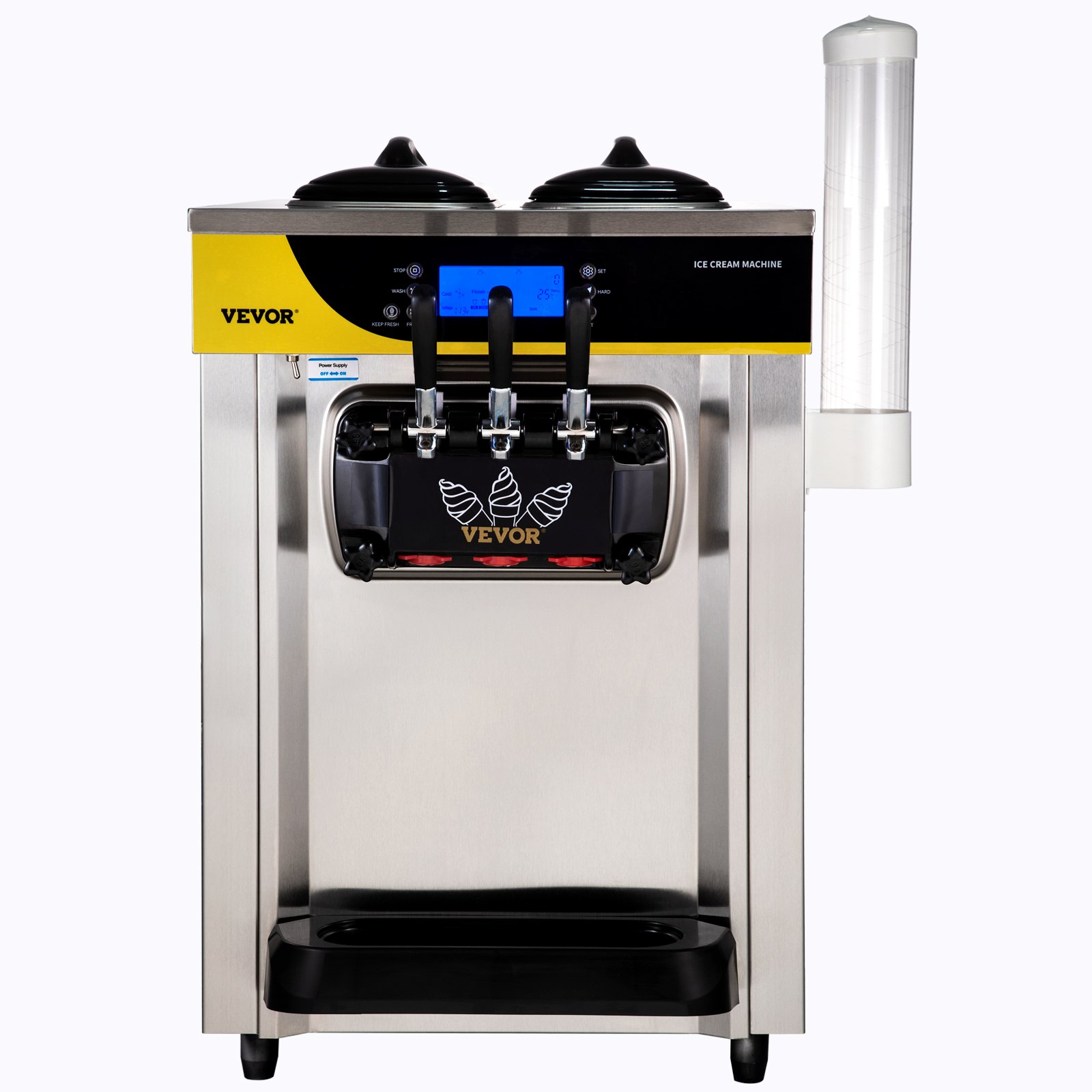 VEVOR Machine à Crème Glacée Molle 22-30L/h Machine à Glace Italienne ...
