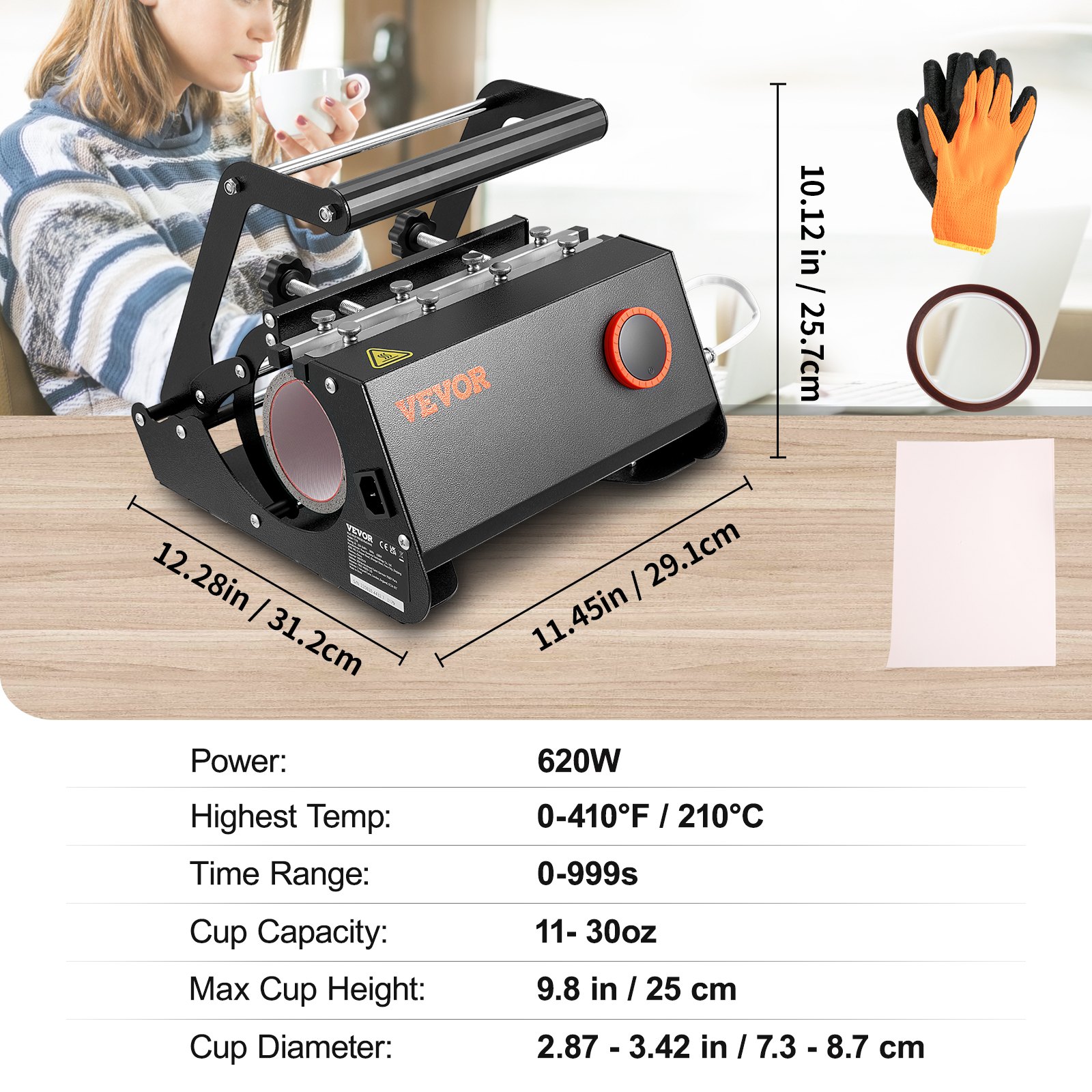 VEVOR Mug - Presse à sublimation - 600 W - Pour impression - Presses à ...