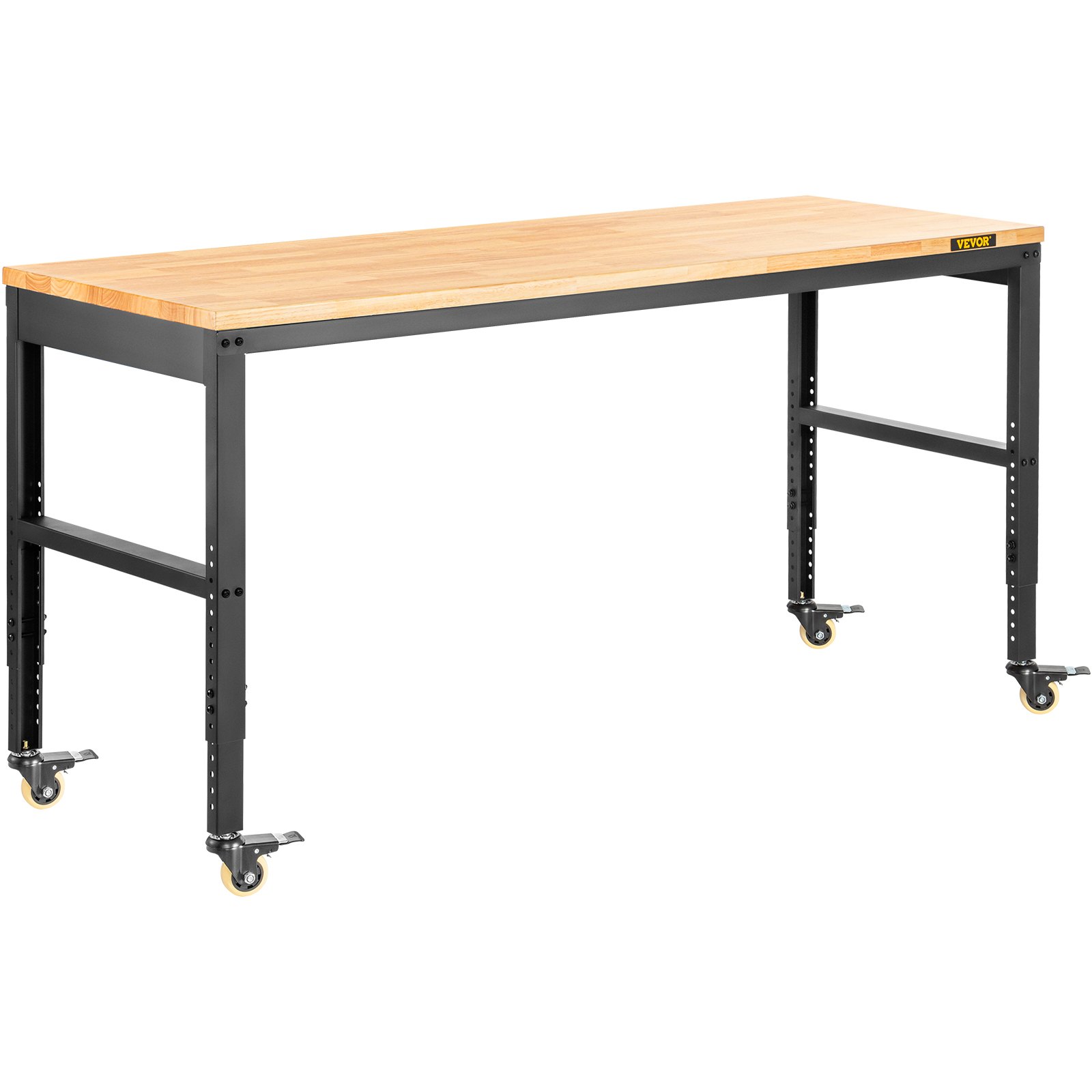 VEVOR Établi Garage Atelier Table de Travail Réglable 4 Roulettes 155 x ...