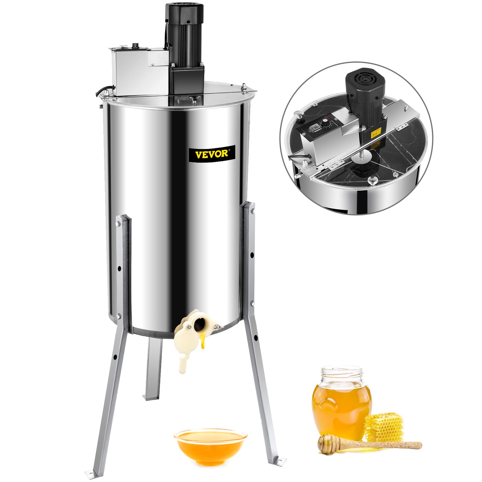 VEVOR Extracteur électrique De Miel en Acier Inoxydable, Machine à Miel ...