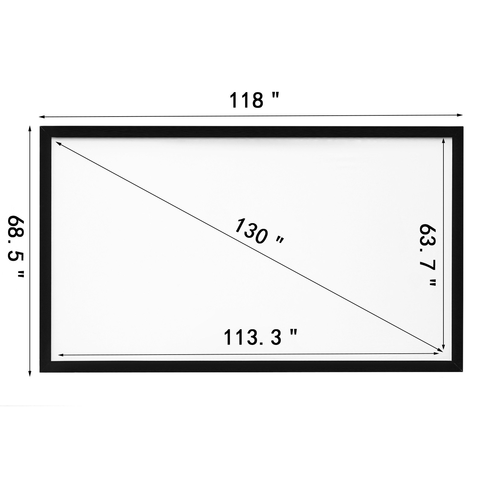 VEVOR Grand Écran de Projection HD 130", Toile de Projecteur 16:9 ...