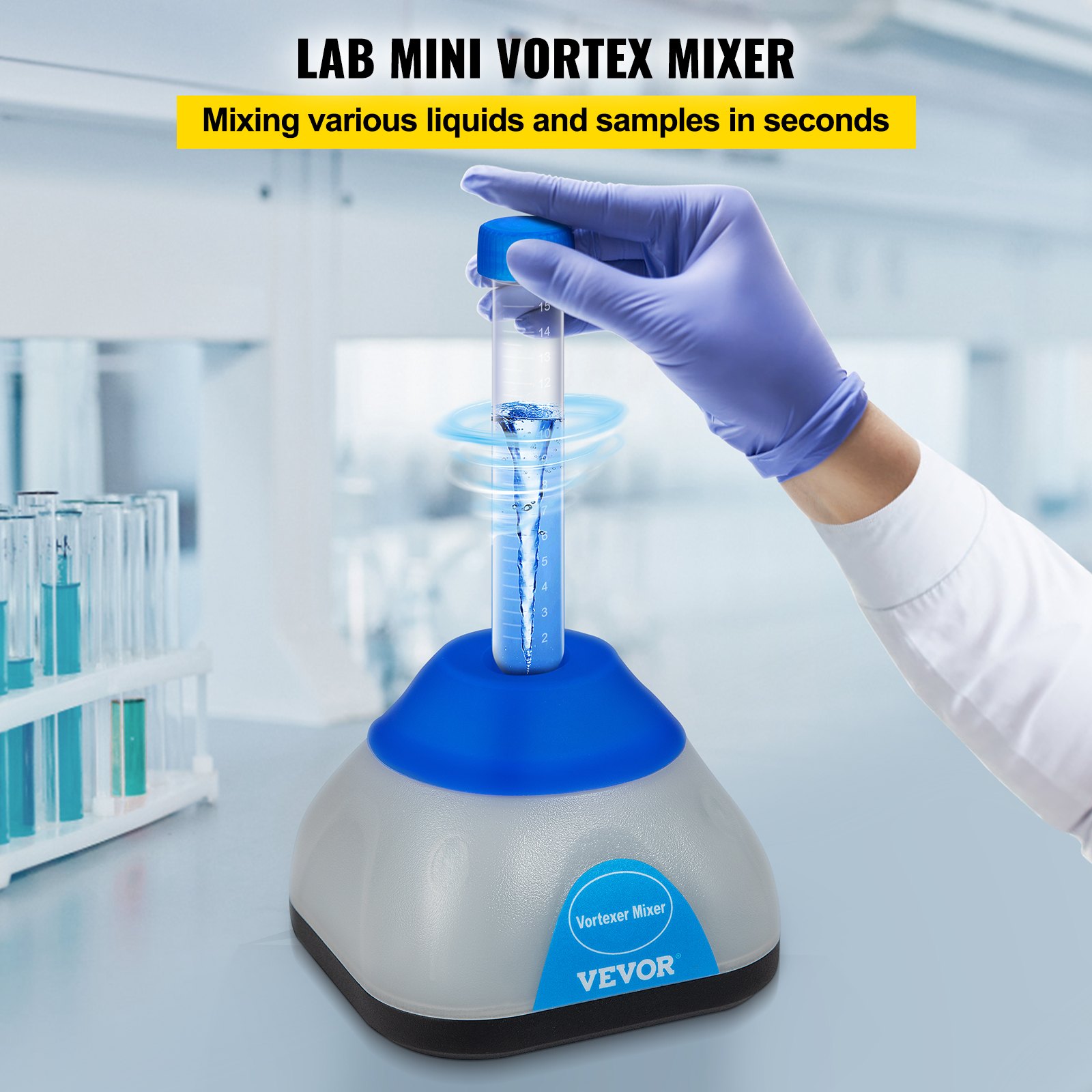 VEVOR Mini Agitateur Vortex 3000 tr/min 50 mL Mélangeur à Vortex ...