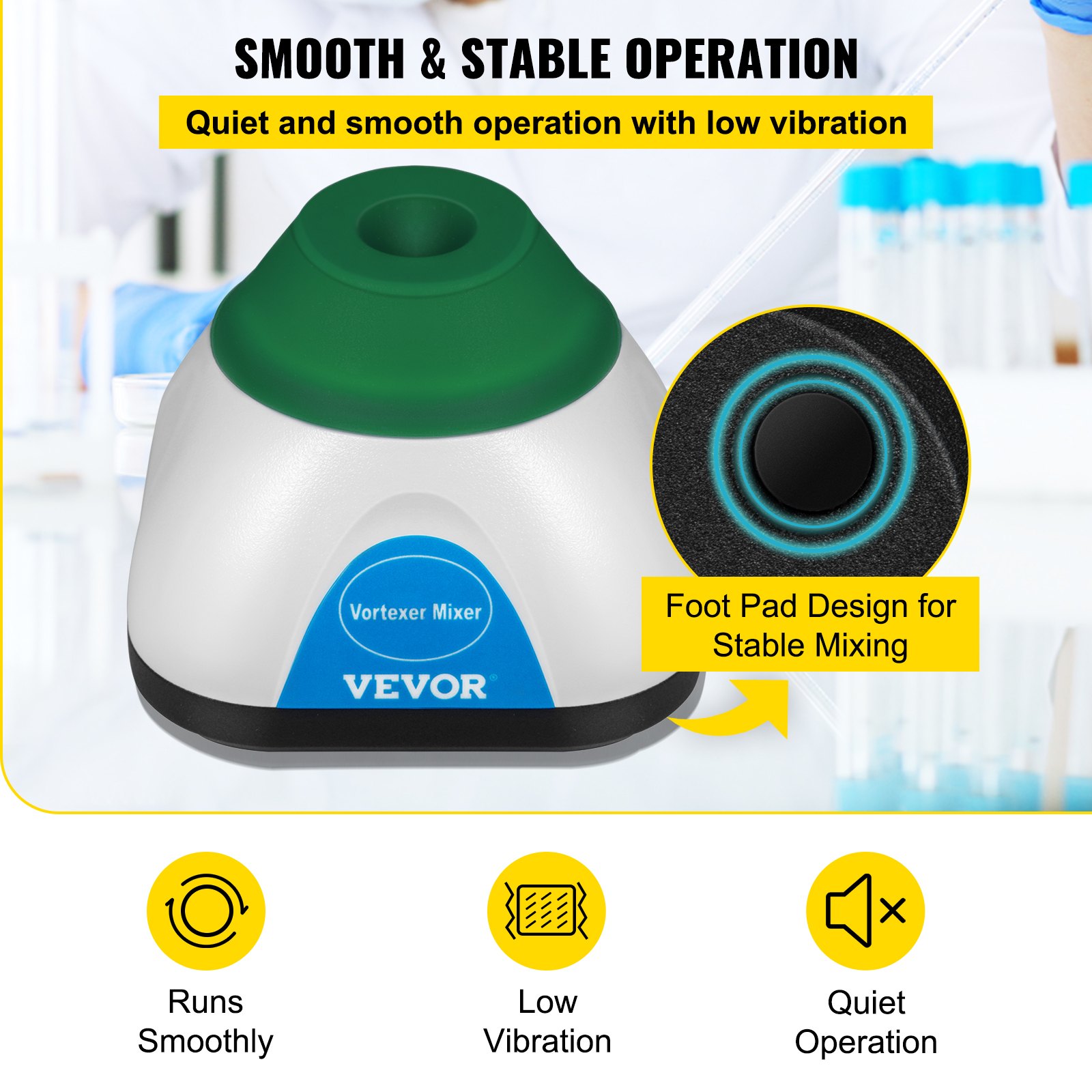 VEVOR Mini Agitateur Vortex 6000 tr/min 50 mL Mélangeur à Vortex ...