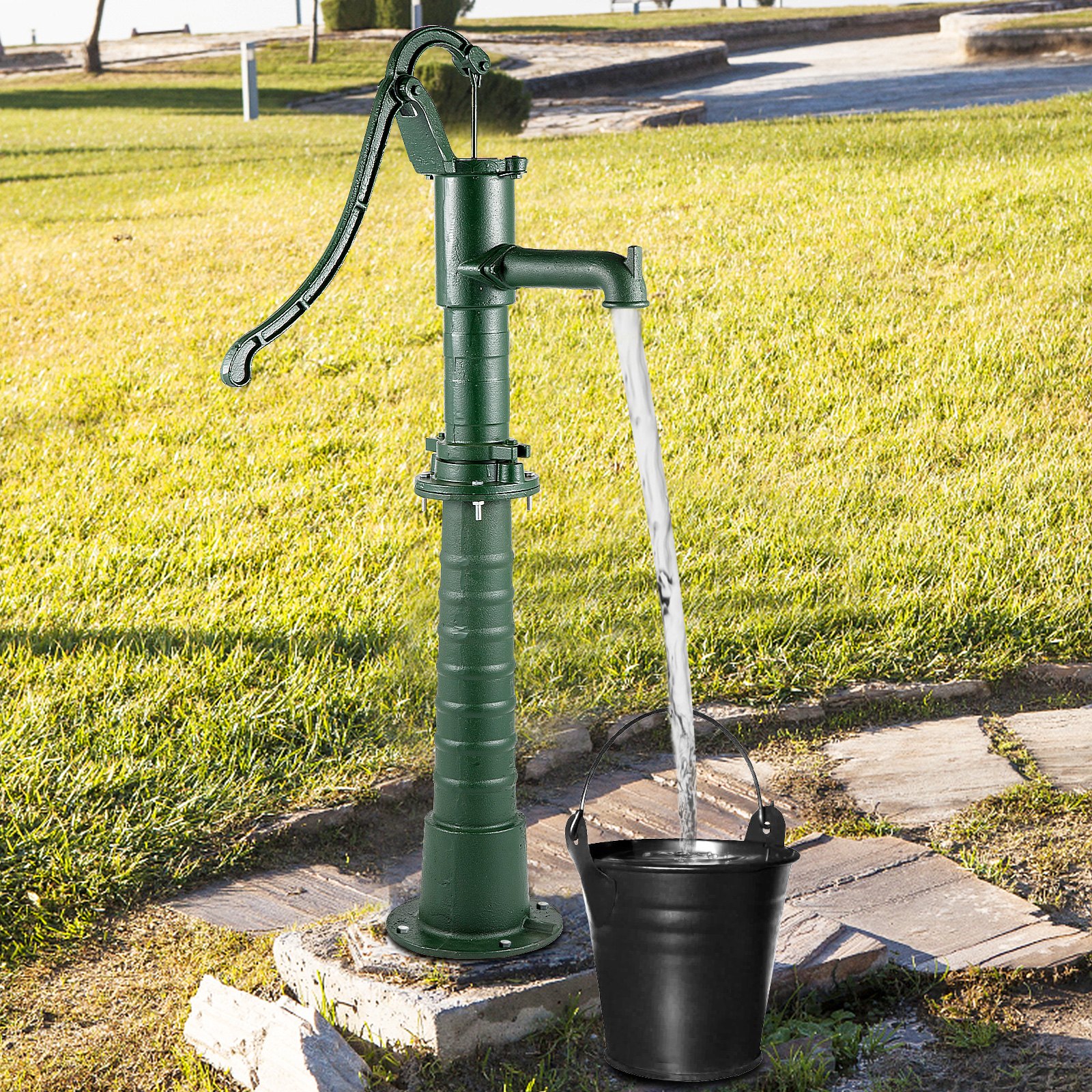 VEVOR Pompe à Eau Manuelle Fonte + Support Pompe à Main Puits Jardin ...