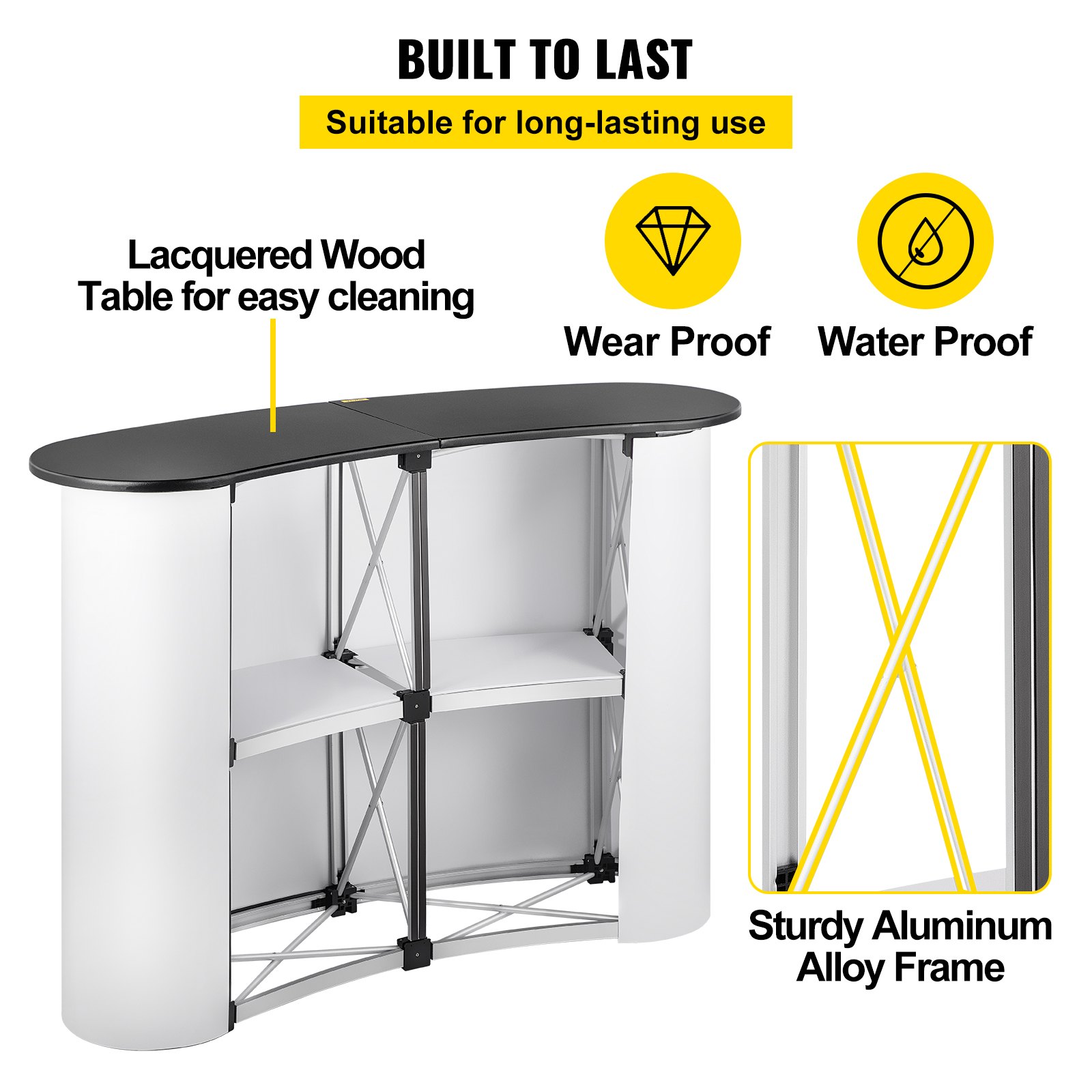 VEVOR Stand de Foire Expo 130x40x98 cm Table d'Exposition Pliable ...