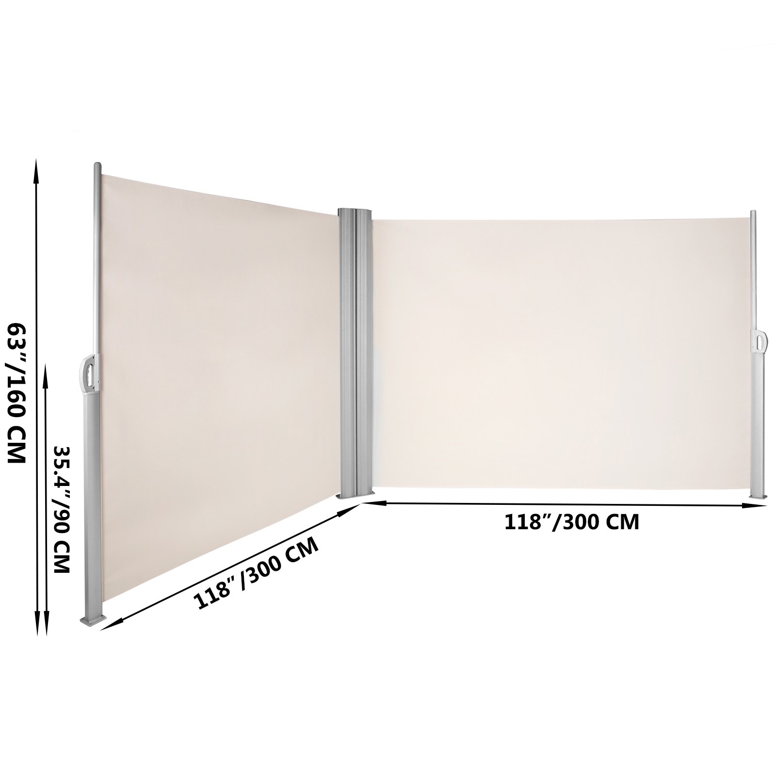 VEVOR Paravent Retractable Exterieur Double, Store Latéral Paravent ...