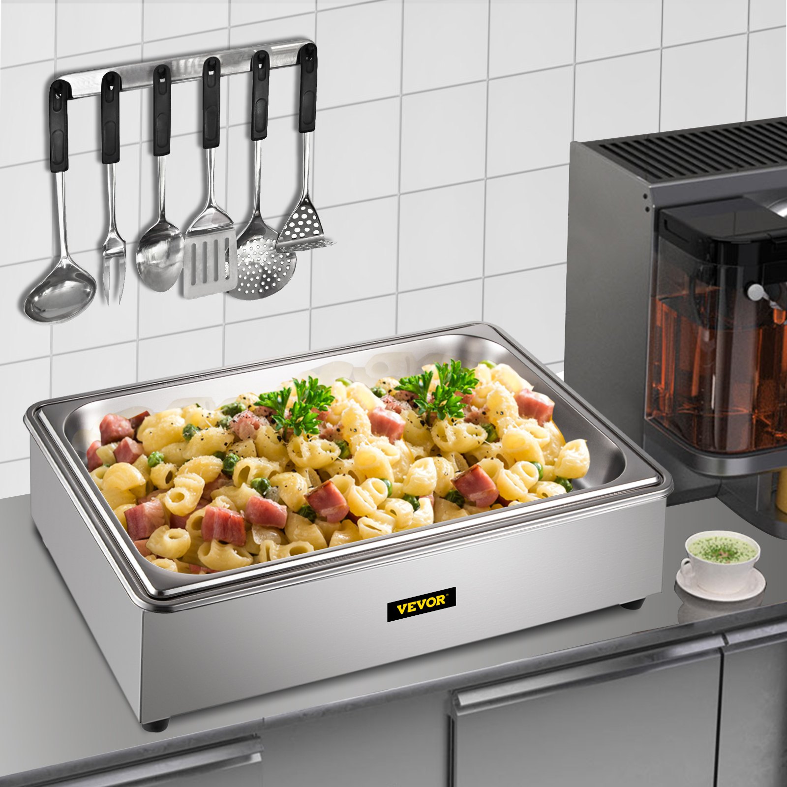 VEVOR Chauffe-Plat Buffet 9 L 53,5 x 33,5 x 6,5 cm Bain-Marie ...
