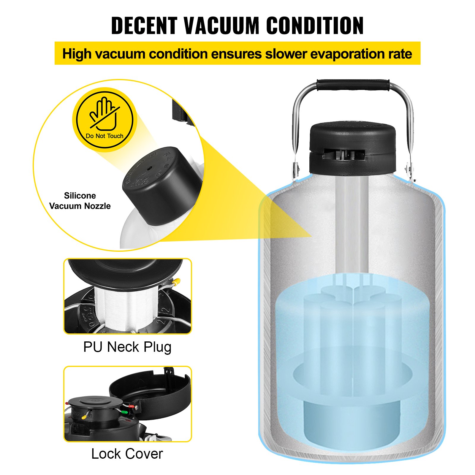 VEVOR VEVOR 10L Contenitore per Azoto Liquido Contenitore di Azoto ...