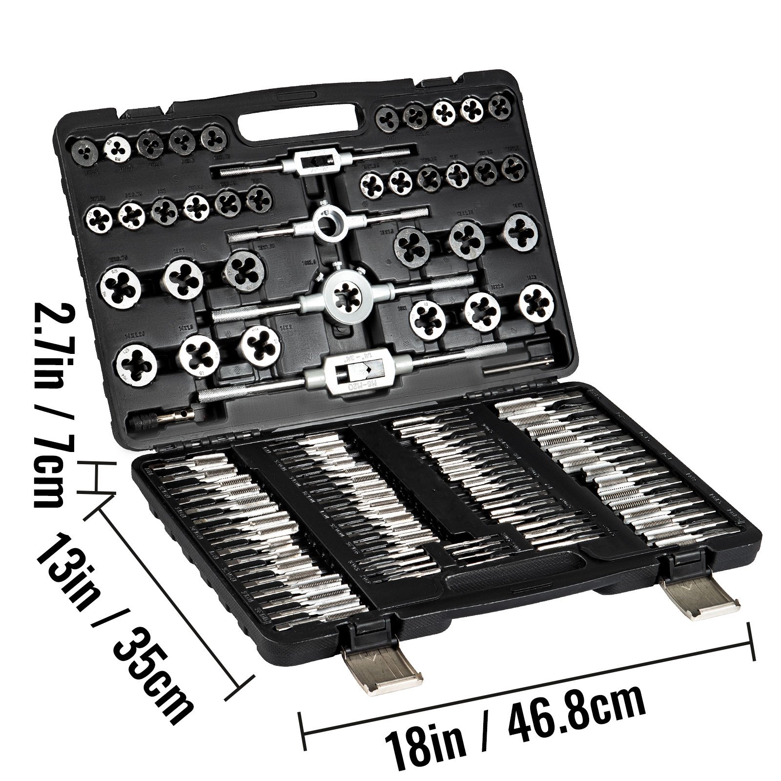 VEVOR 110 Pezzi Maschi E Filiere M2-m18 Con Custodia Portatile ...