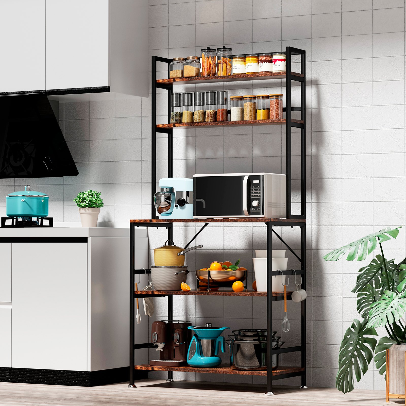 VEVOR VEVOR Scaffale da Cucina a 5 Ripiani da 800 x 400 x 1700 mm ...