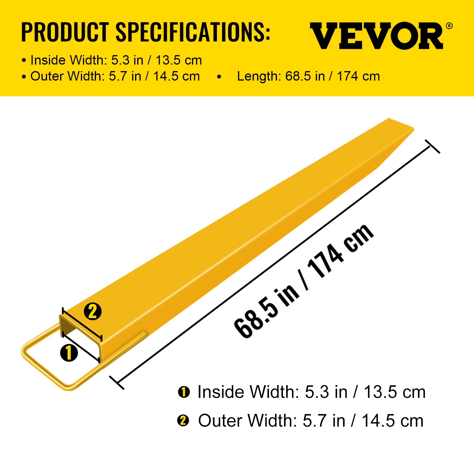 VEVOR VEVOR Prolunghe Forche Pallet 182cm per Carrello Elevatore ...