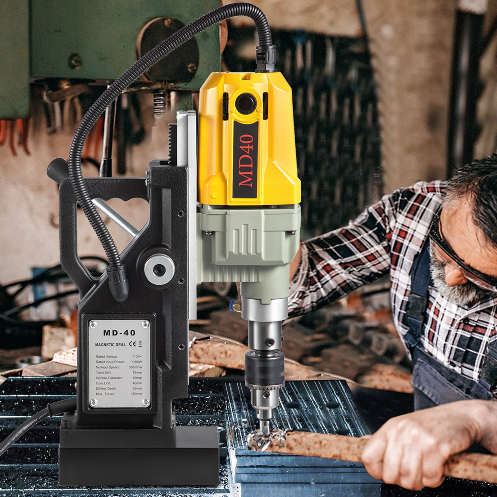 VEVOR VEVOR Trapano Magnetico Elettrico 1100W, 12000N Carotatrice ...