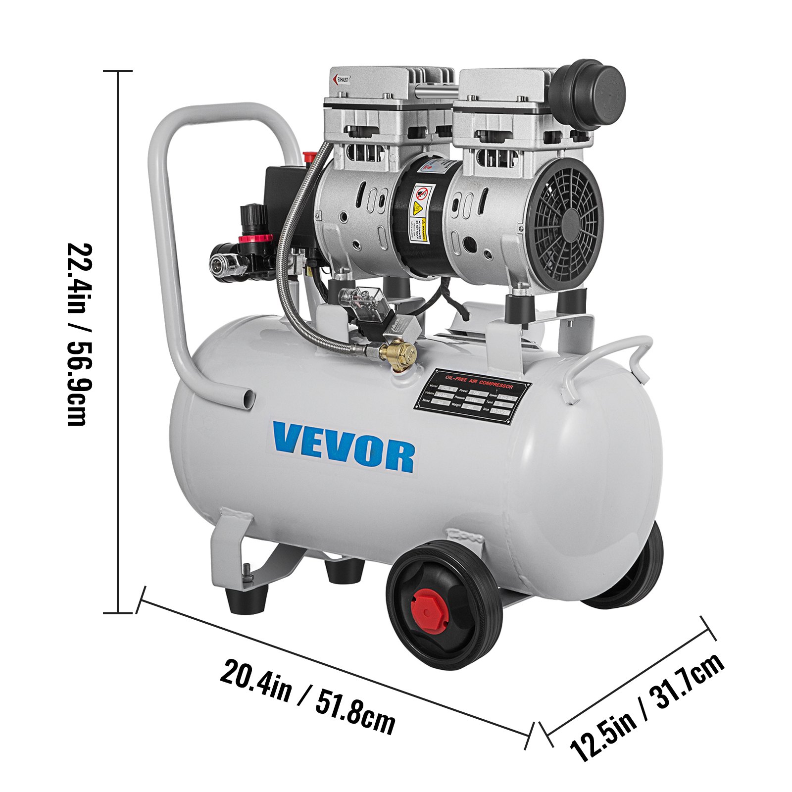 VEVOR VEVOR Compressore Silenzioso 750W, Pressione 8 Bar, Compressore d ...