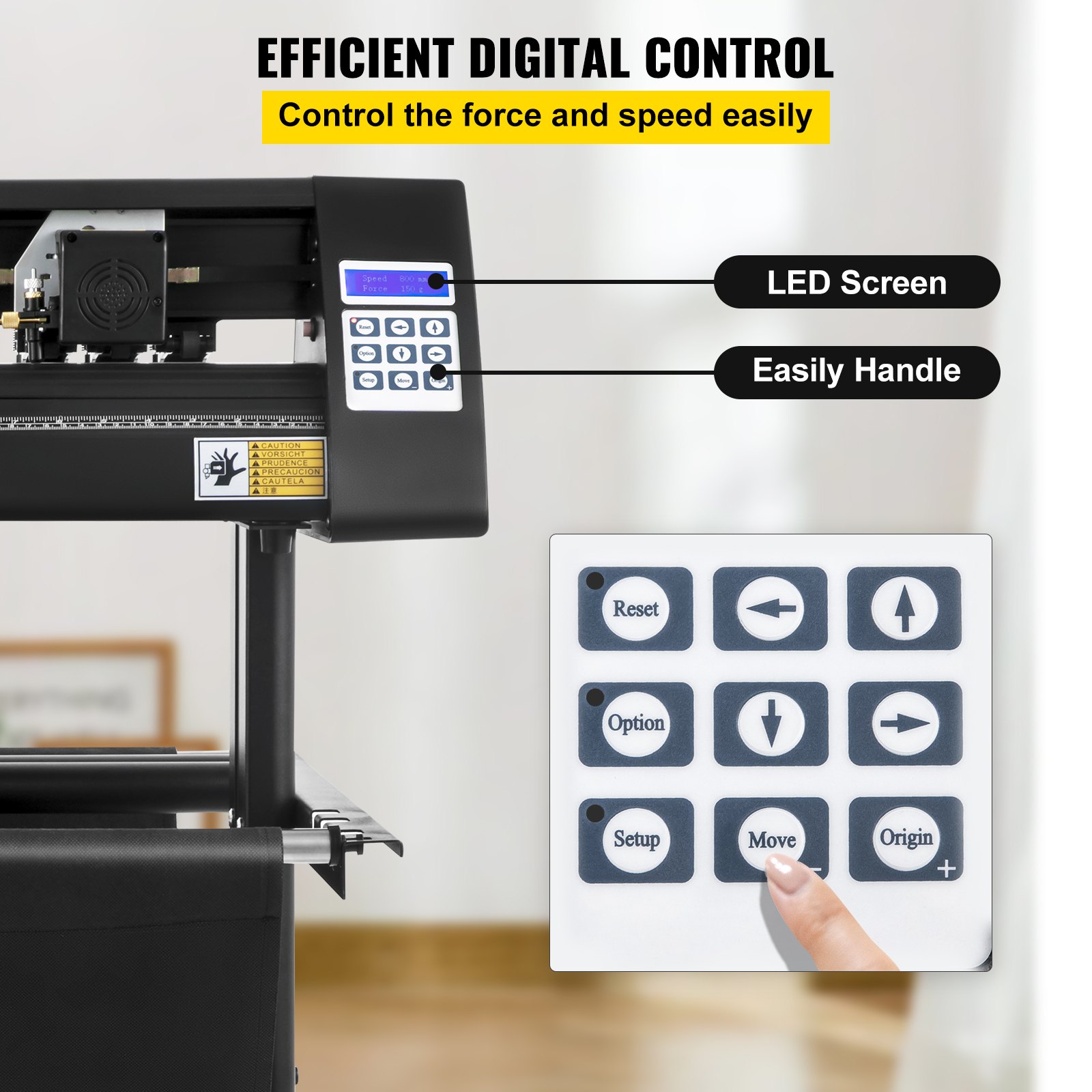 VEVOR VEVOR Plotter da Taglio Vinile Semiautomatico con Luce Guida a LED, Modello KH-720A 720 mm ...