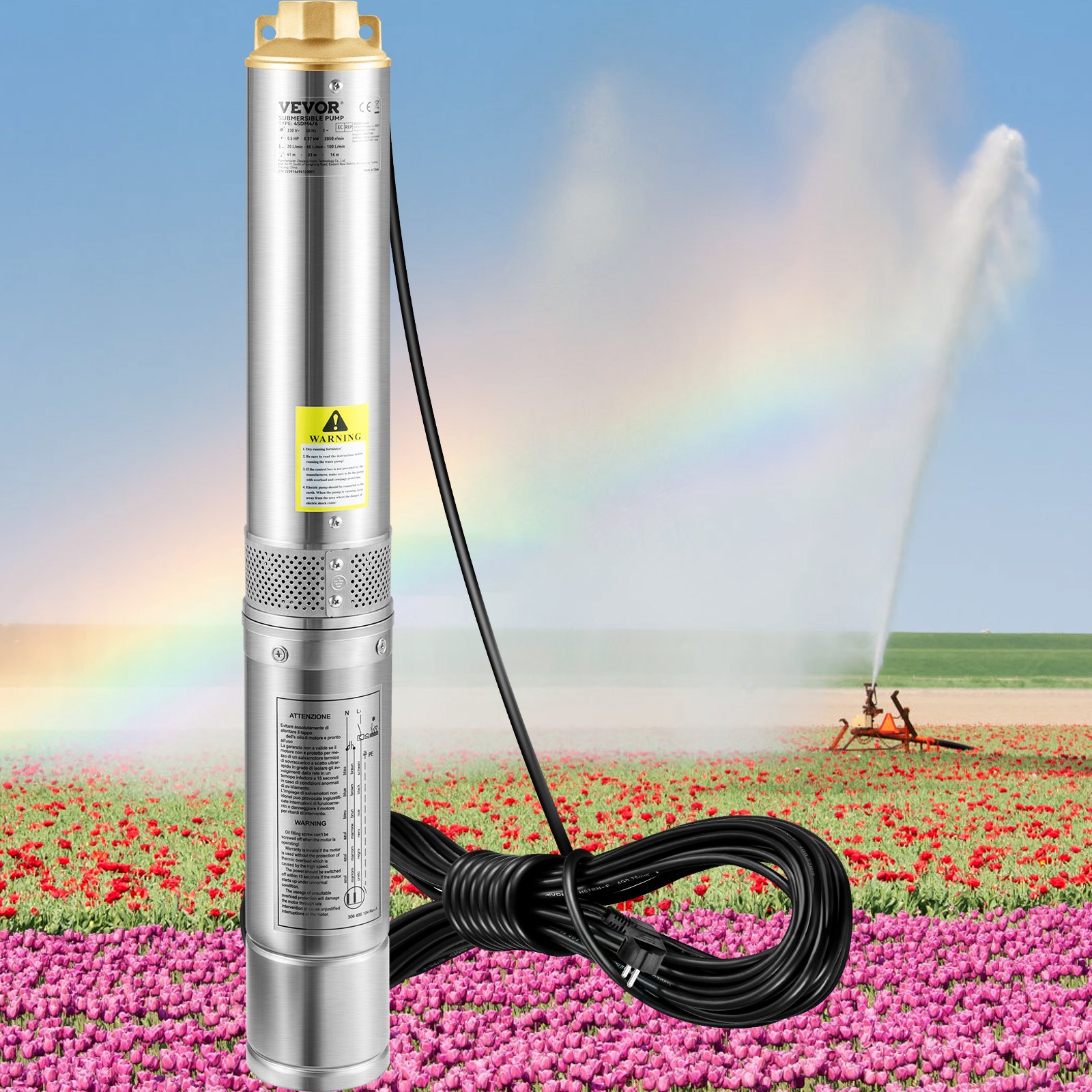VEVOR VEVOR Pompa d'Acqua Sommergibile 750W Flusso 100L/min per Piscina ...