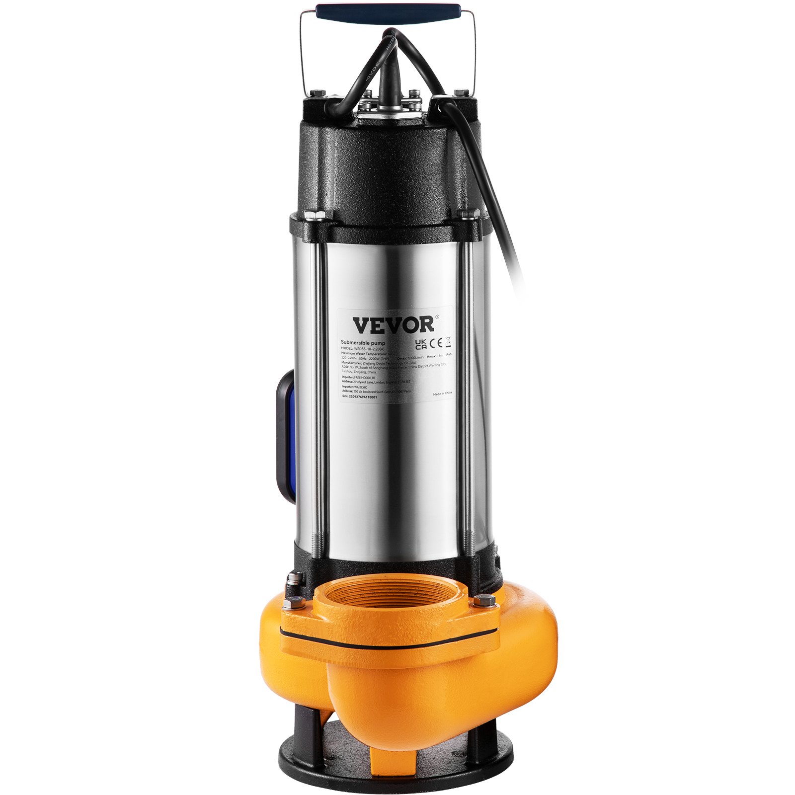VEVOR VEVOR Pompa Sommersa Elettrica da Drenaggio per Acqua Sporca ...