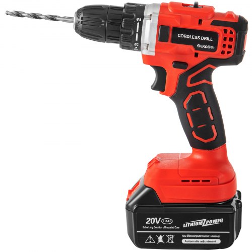 VEVOR Taladro Inalámbrico 20V 2Ah Taladro Percutor a Batería Sin ...