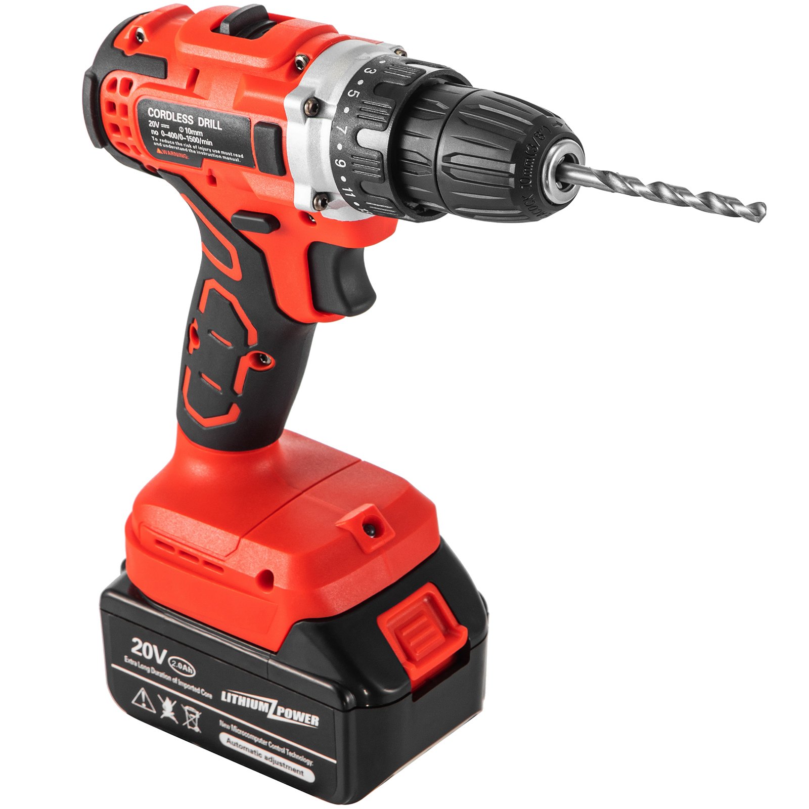 VEVOR Taladro Inalámbrico 20V 2Ah Taladro Percutor a Batería Sin ...